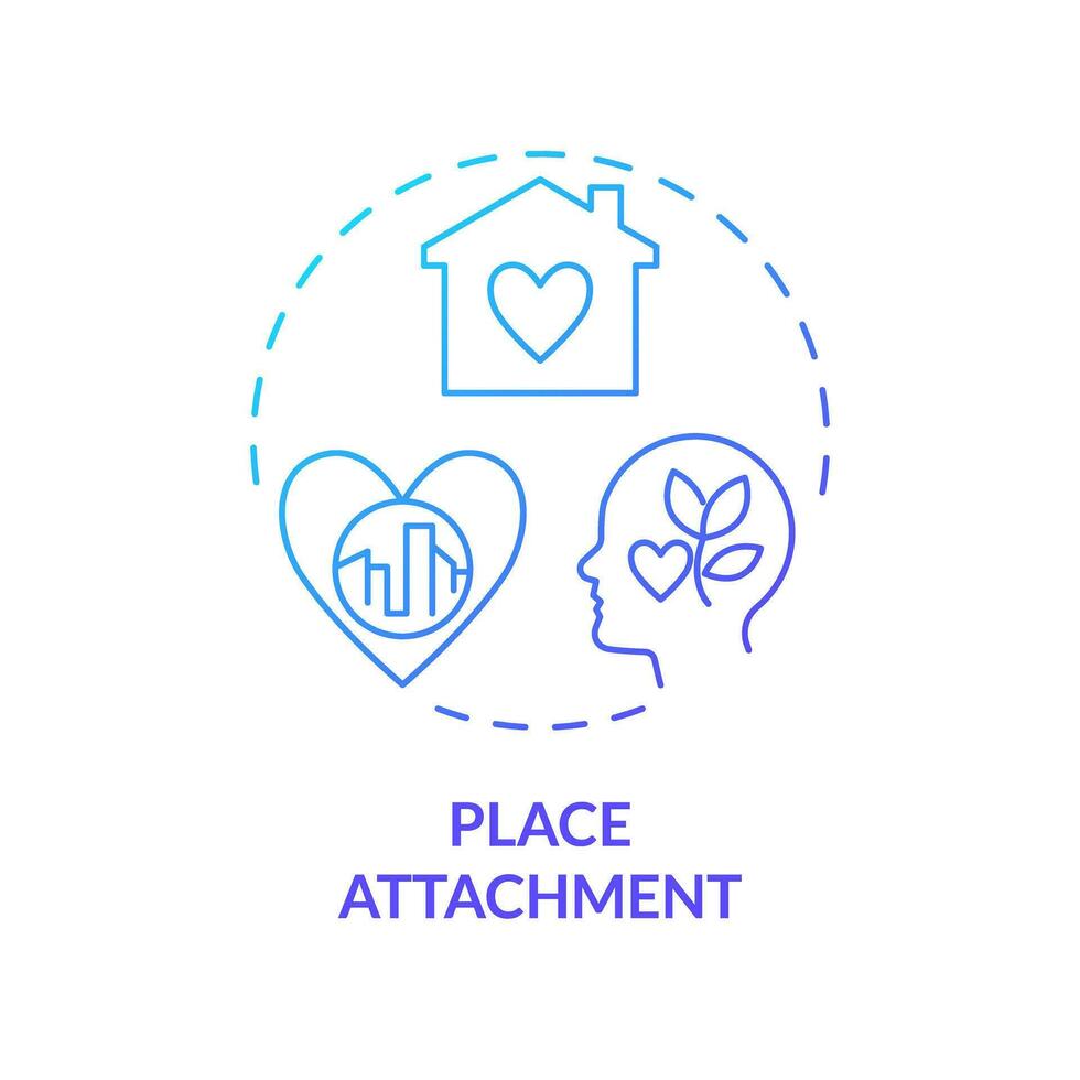 2d Gradient Place Attachment Icon Creative Isolated Vector Thin Line