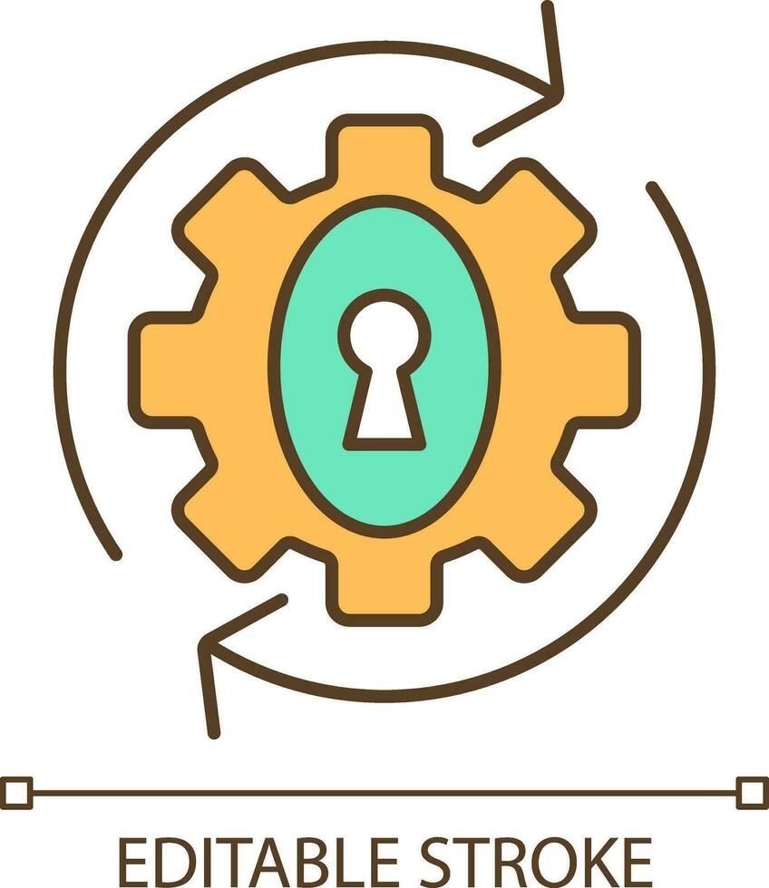 Editable Safety Measures Icon Representing Moving Service Isolated Vector Multicolor Thin Line