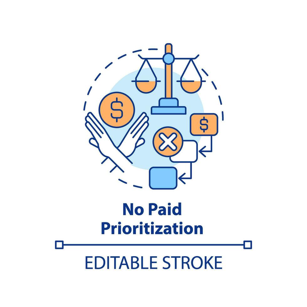 2D editable multicolor no paid prioritization icon, simple isolated ... 2D editable multicolor no paid prioritization icon, simple isolated ...