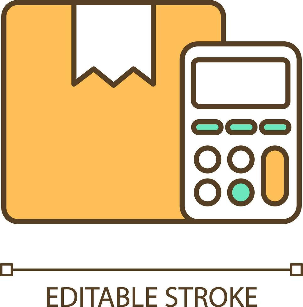 Editable Cost Of The Move Icon Representing Moving Service Isolated Vector Multicolor Thin