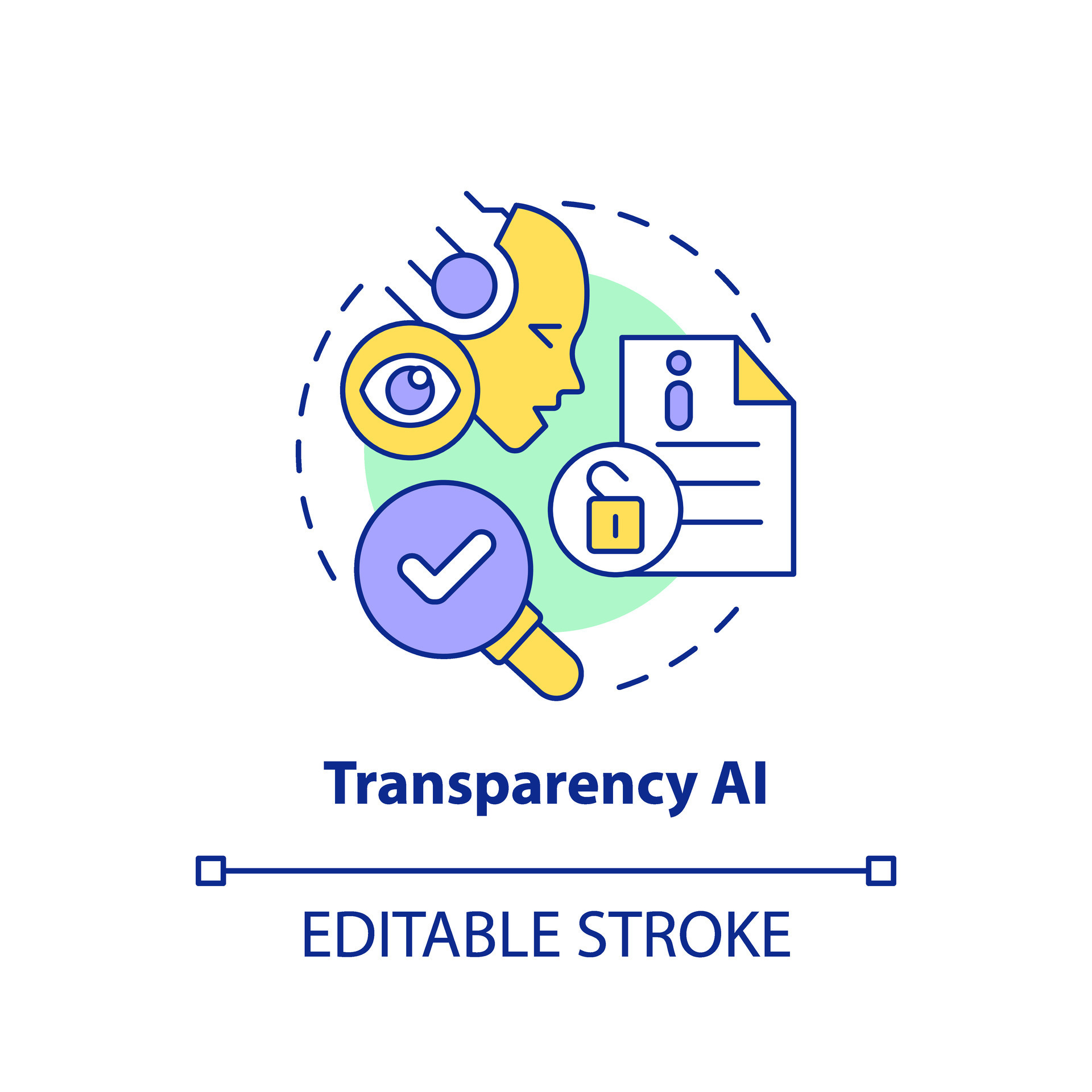 2d Editable Multicolor Transparency Ai Icon Simple Isolated Vector Cyber Law Thin Line