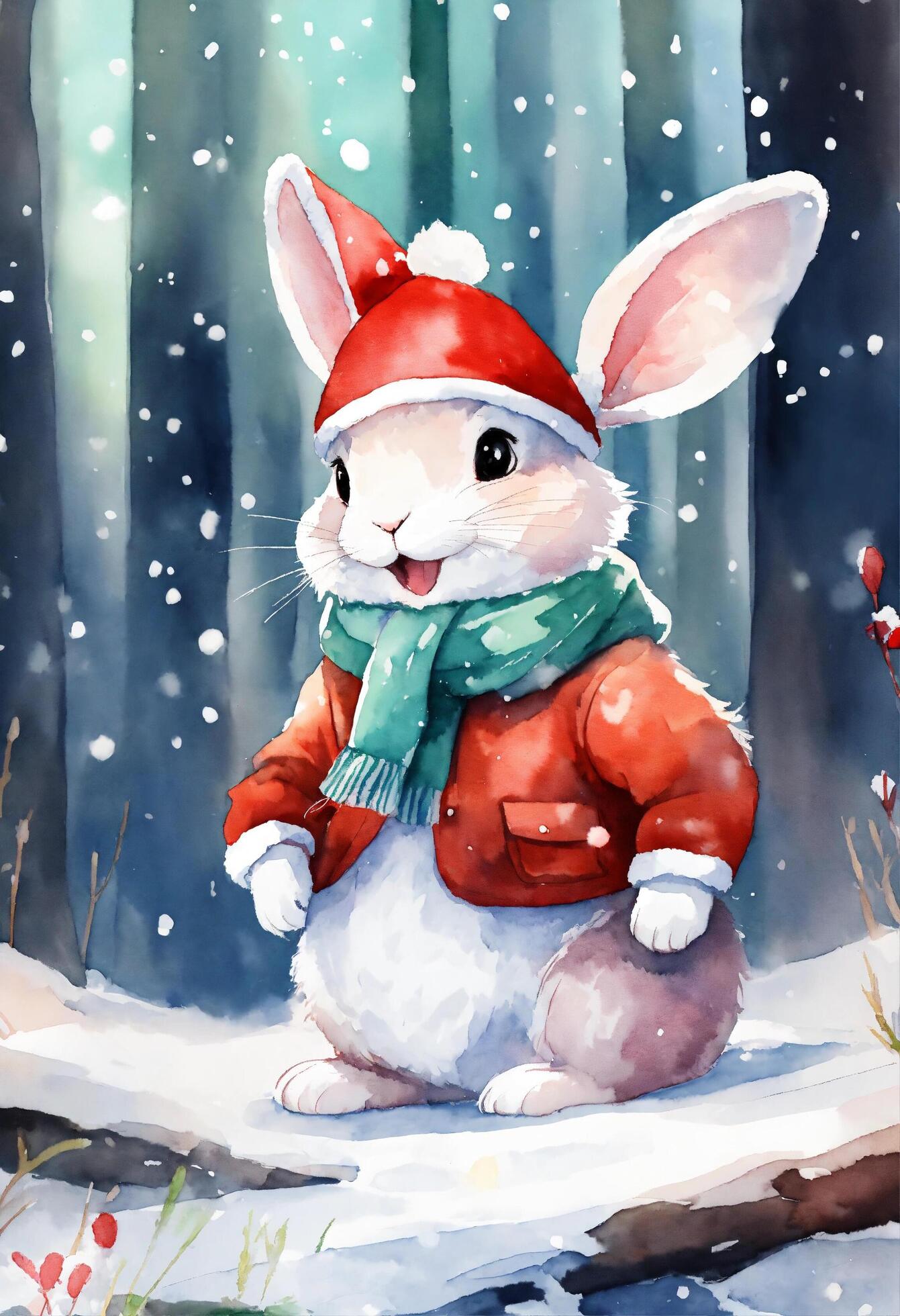 Ai Generated Rabbits In The Illustration Were Enjoying A Beautiful Day