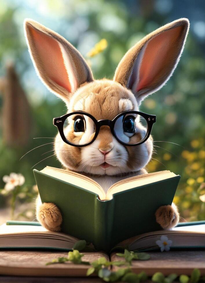 Ai Generated Rabbits In The Illustration Were Enjoying A Beautiful Day