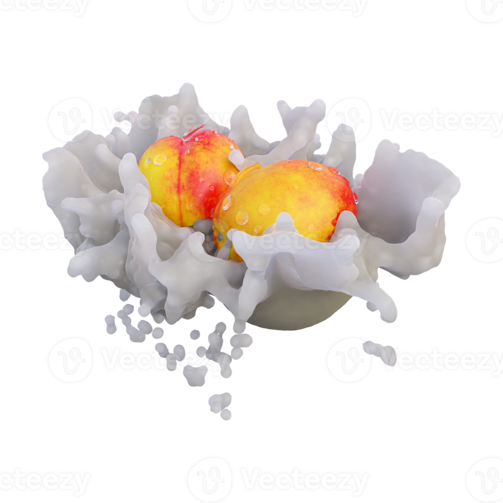 Realistic 3d Render Of Nectarine Fruit Best For Commercial And Design