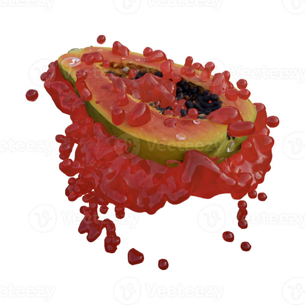 Realistic 3d Render Of Papaya Fruit Best For Commercial And Design