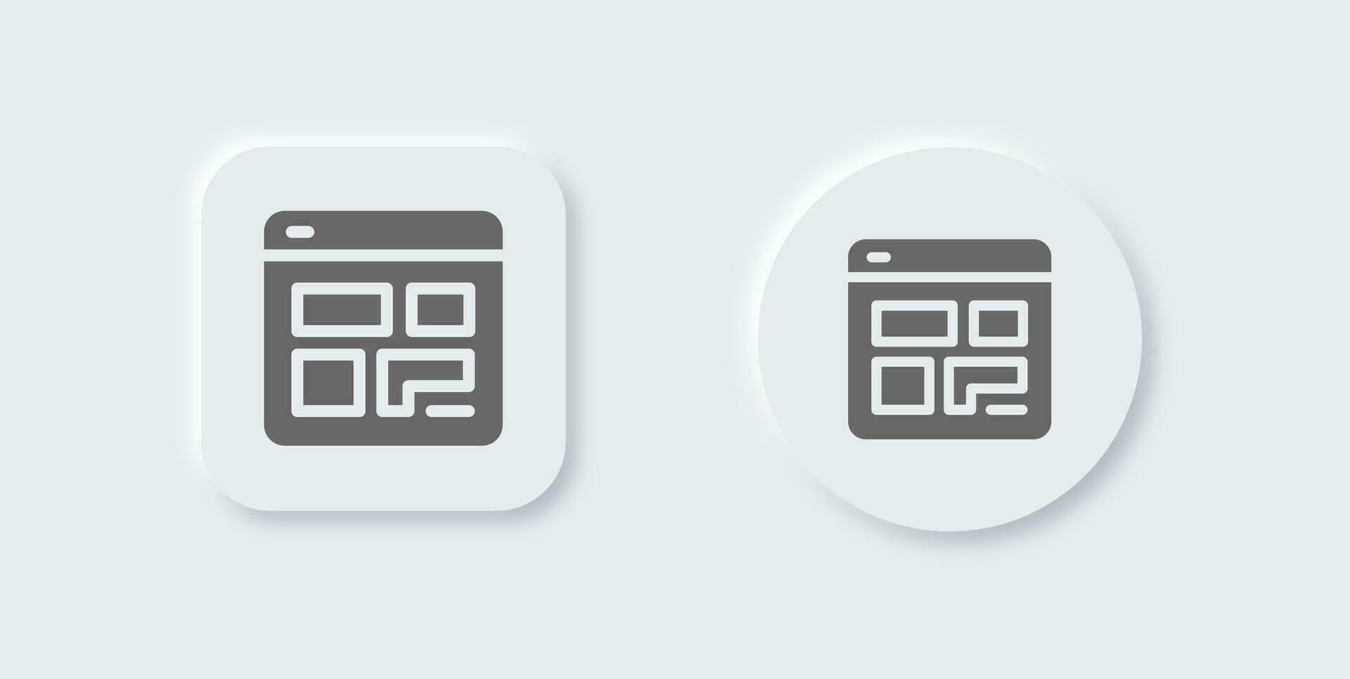 Layout Solid Icon In Neomorphic Design Style Dashboard Signs Vector Illustration 36091647