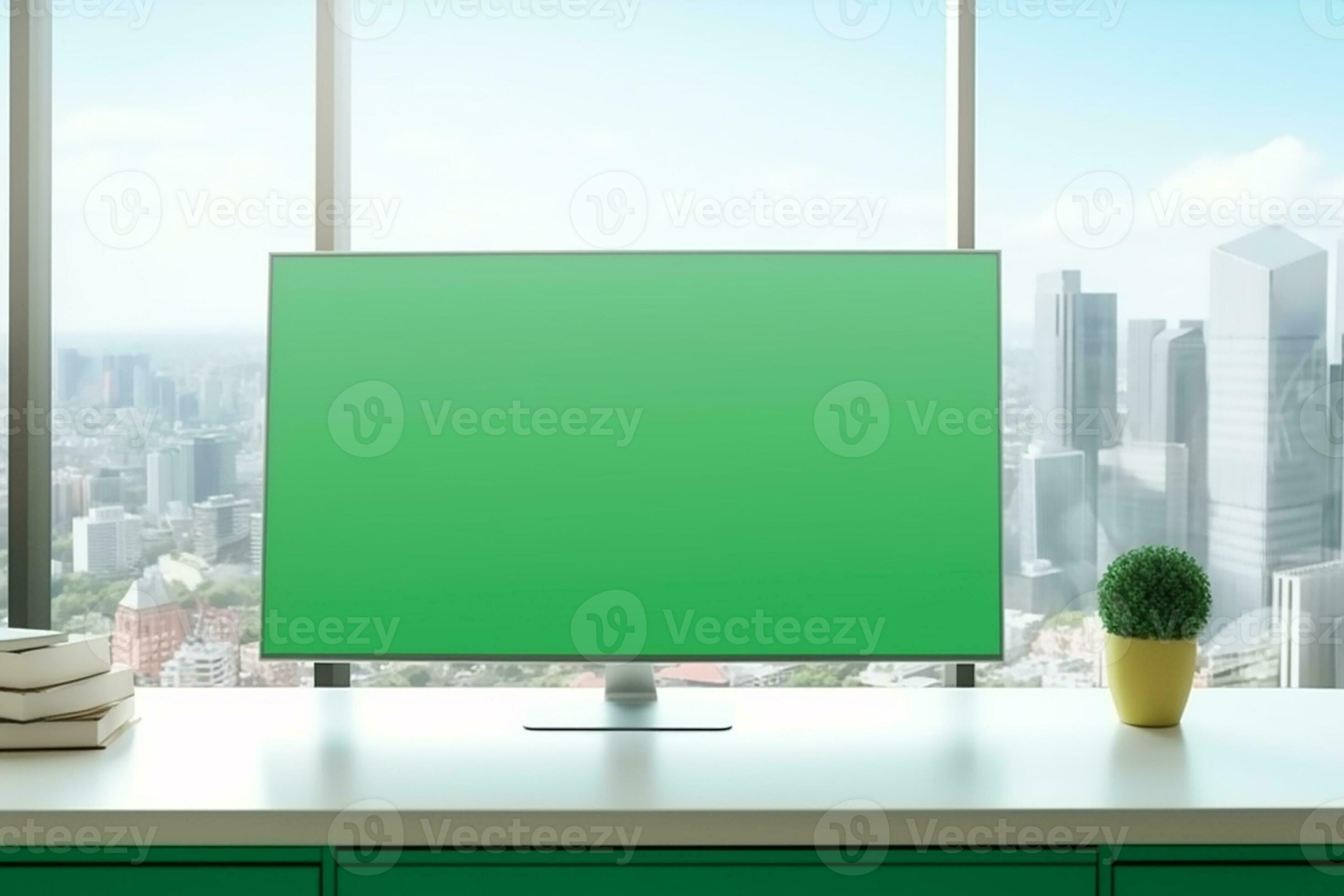 AI generated a blank an empty monitor led LCD screen for mockup in ...