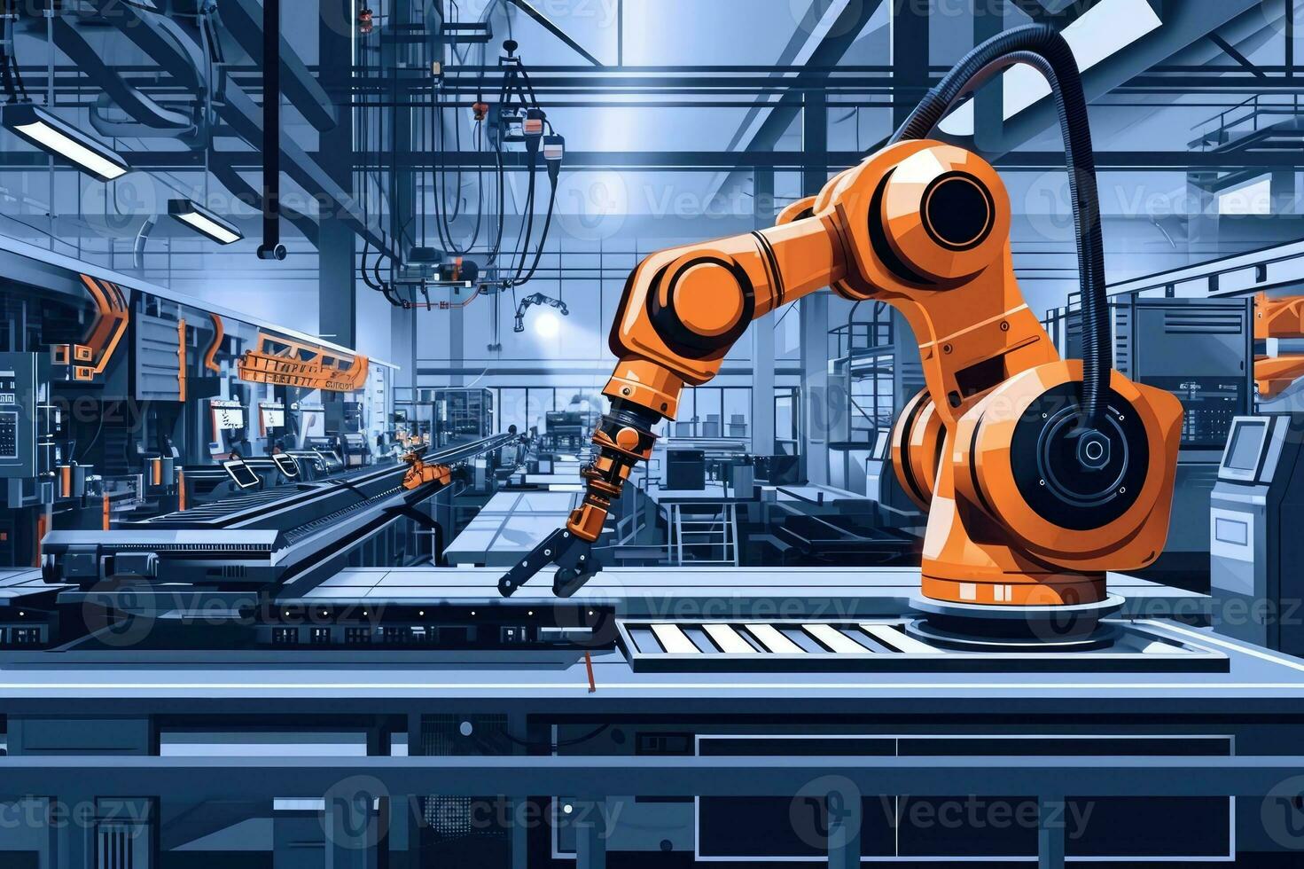 AI generated Robotic arm for electronic assembly line. Smart modern ... AI generated Robotic arm for electronic assembly line. Smart modern ...