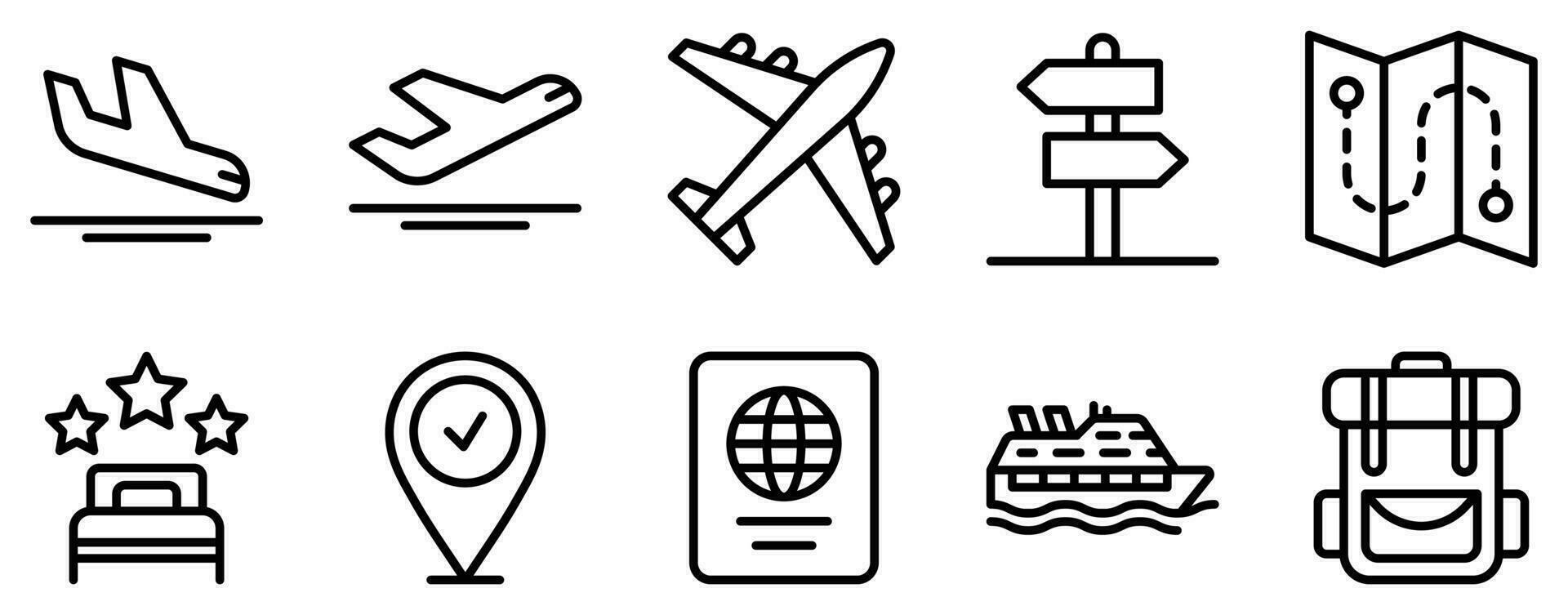 Travel Line Style Icon Set Collection 36099550 Vector Art At Vecteezy