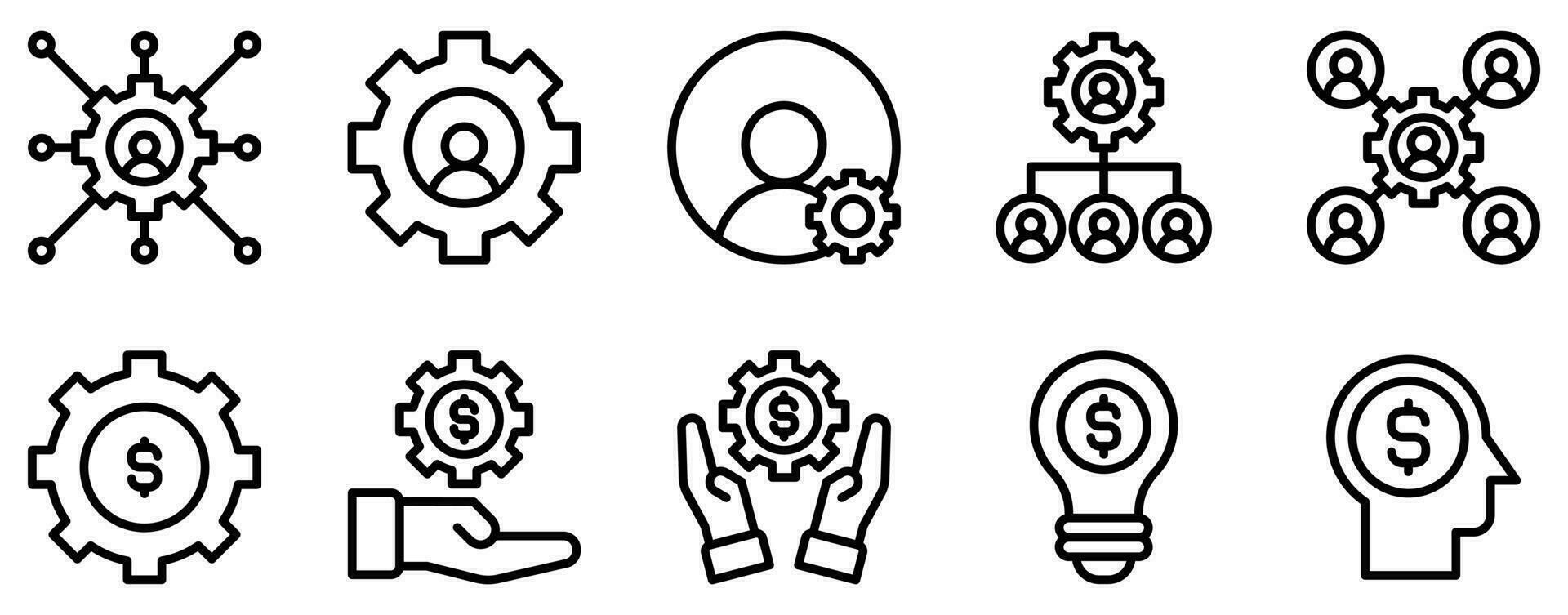 Project Management Line Style Icon Set Collection 36099552 Vector Art