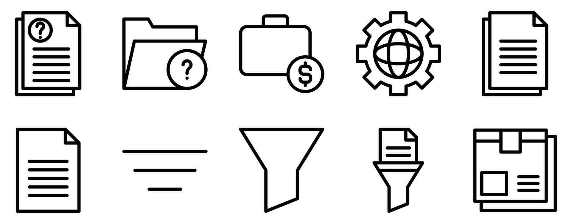 Project Management Line Style Icon Set Collection 36099553 Vector Art