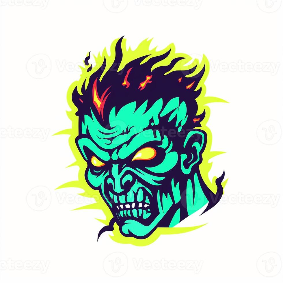 AI generated a vibrant logo of a zombie. Generative AI 36102238 Stock ...
