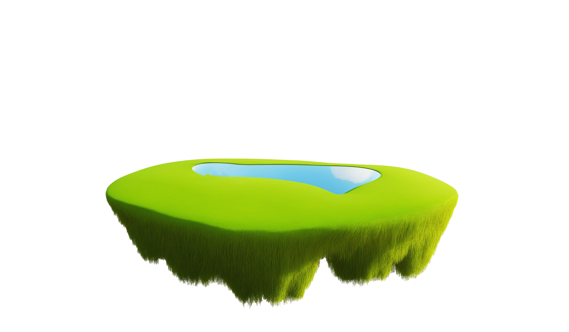 Ai Generated A Green Island With Grass In It 36103453 Png