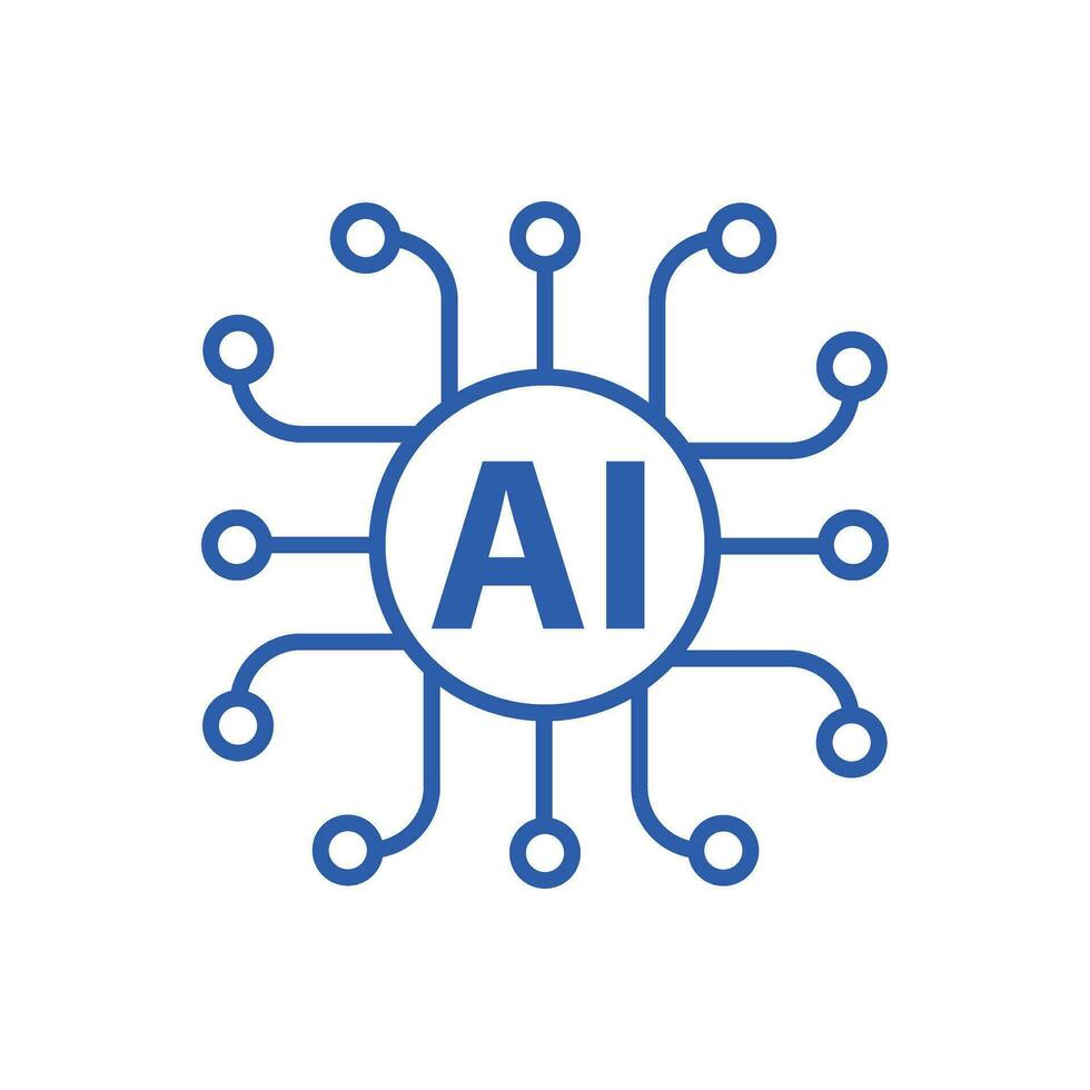 Artificial intelligence AI processor chip vector icon symbol for graphic design, logo, web site ...