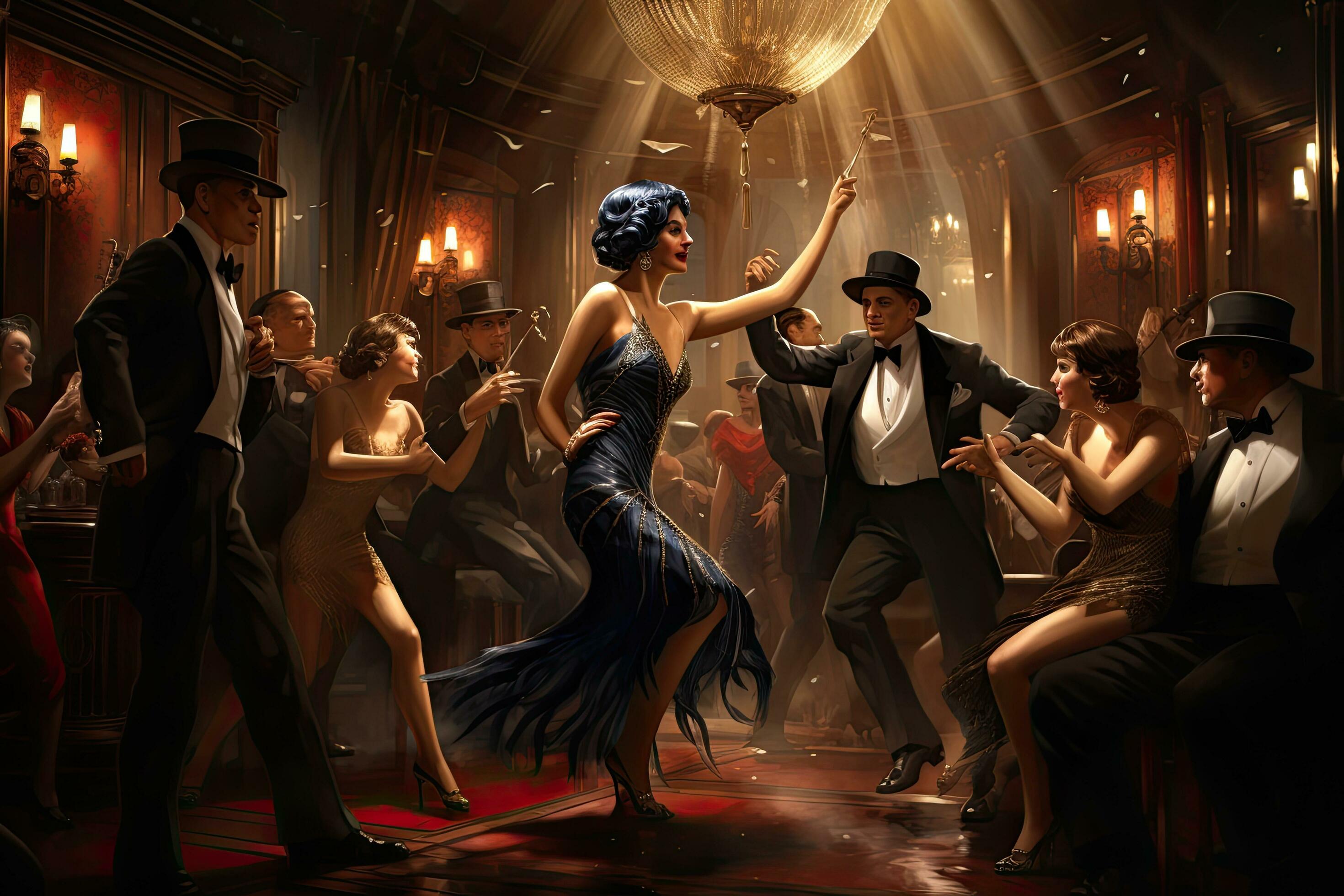 AI generated Dancing couples in the night club. Dancers in retro style, AI Generated 36105357 ...