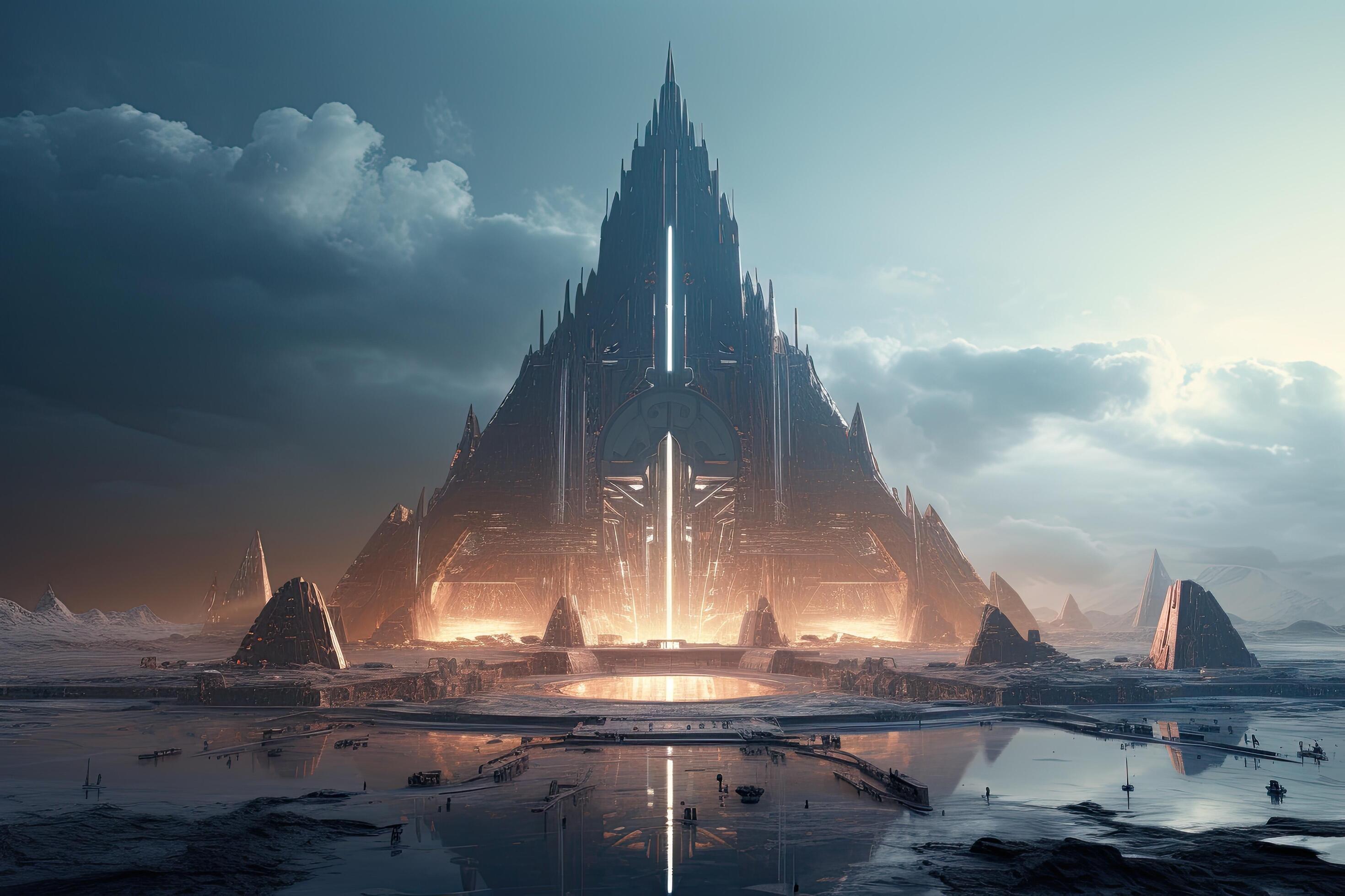 AI generated Fantasy alien planet. 3d illustration. Elements of this image furnished by NASA, AI ...