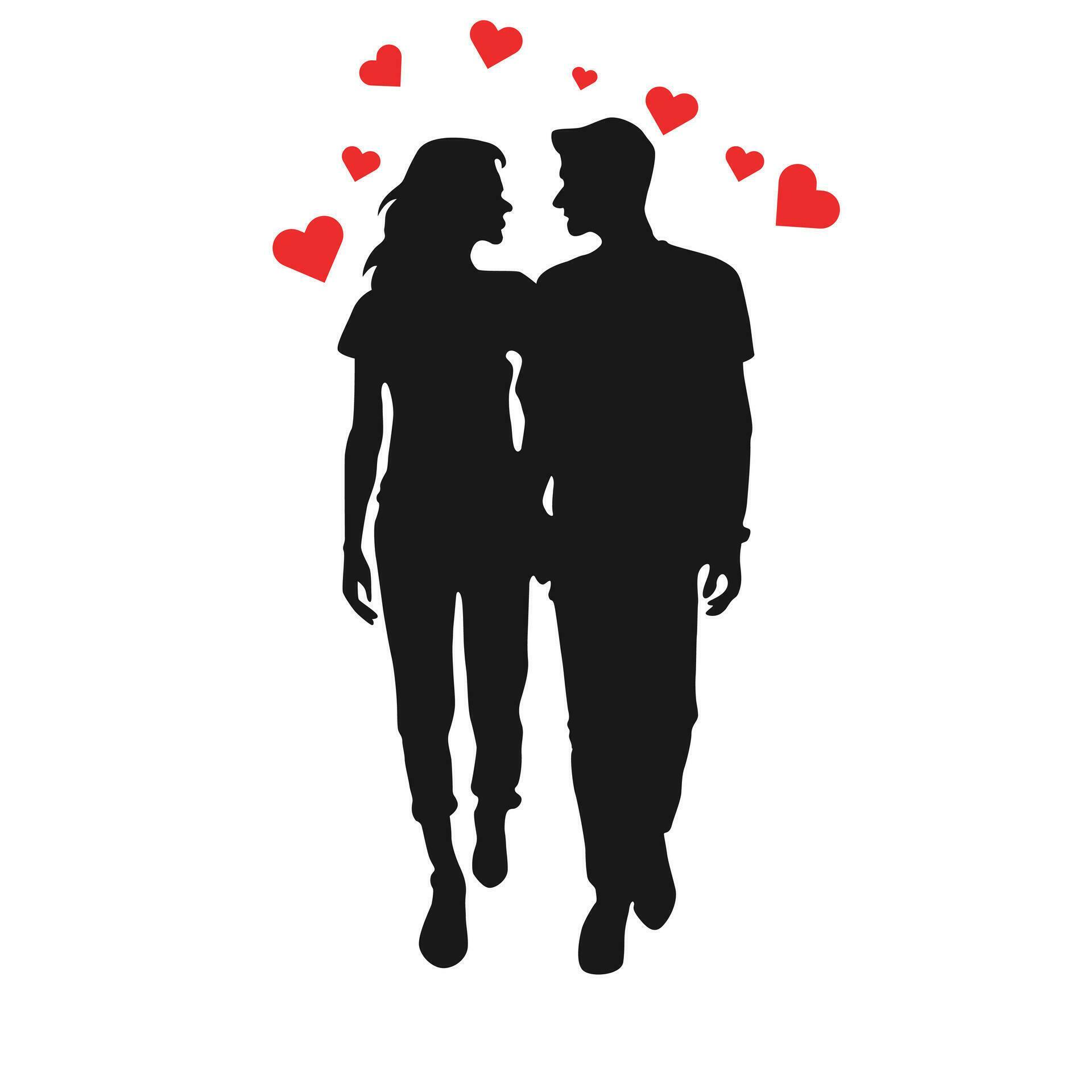 Man And Woman Couple Lovers Silhouette Vector 36107895 Vector Art At