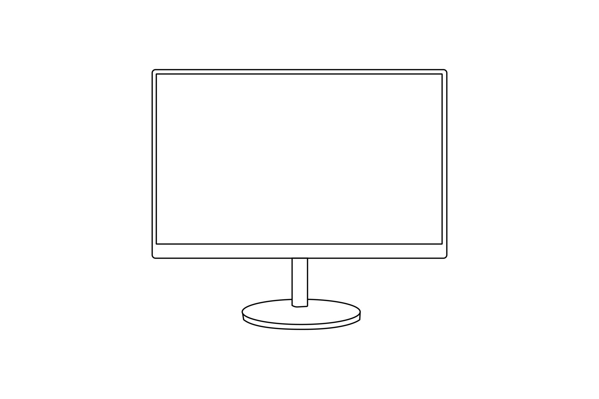 Modern computer Monitor design and line art in vector illustration ...