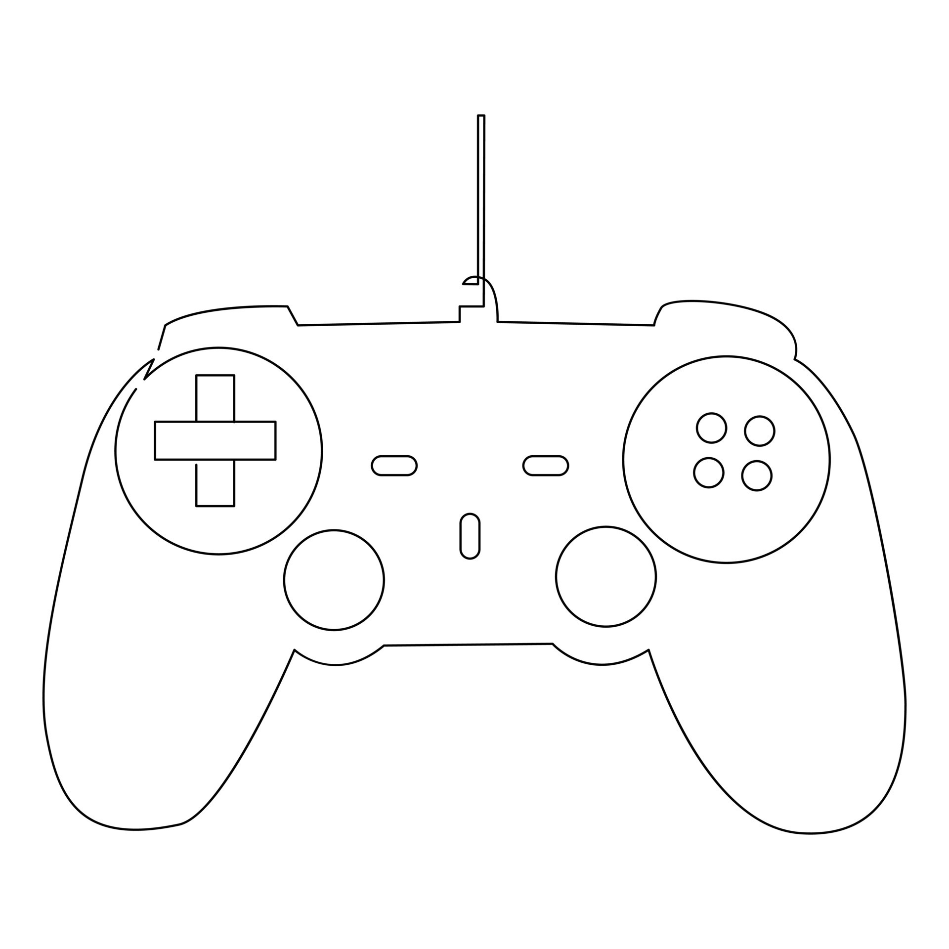 Game controller continuous single line outline vector art drawing and ...