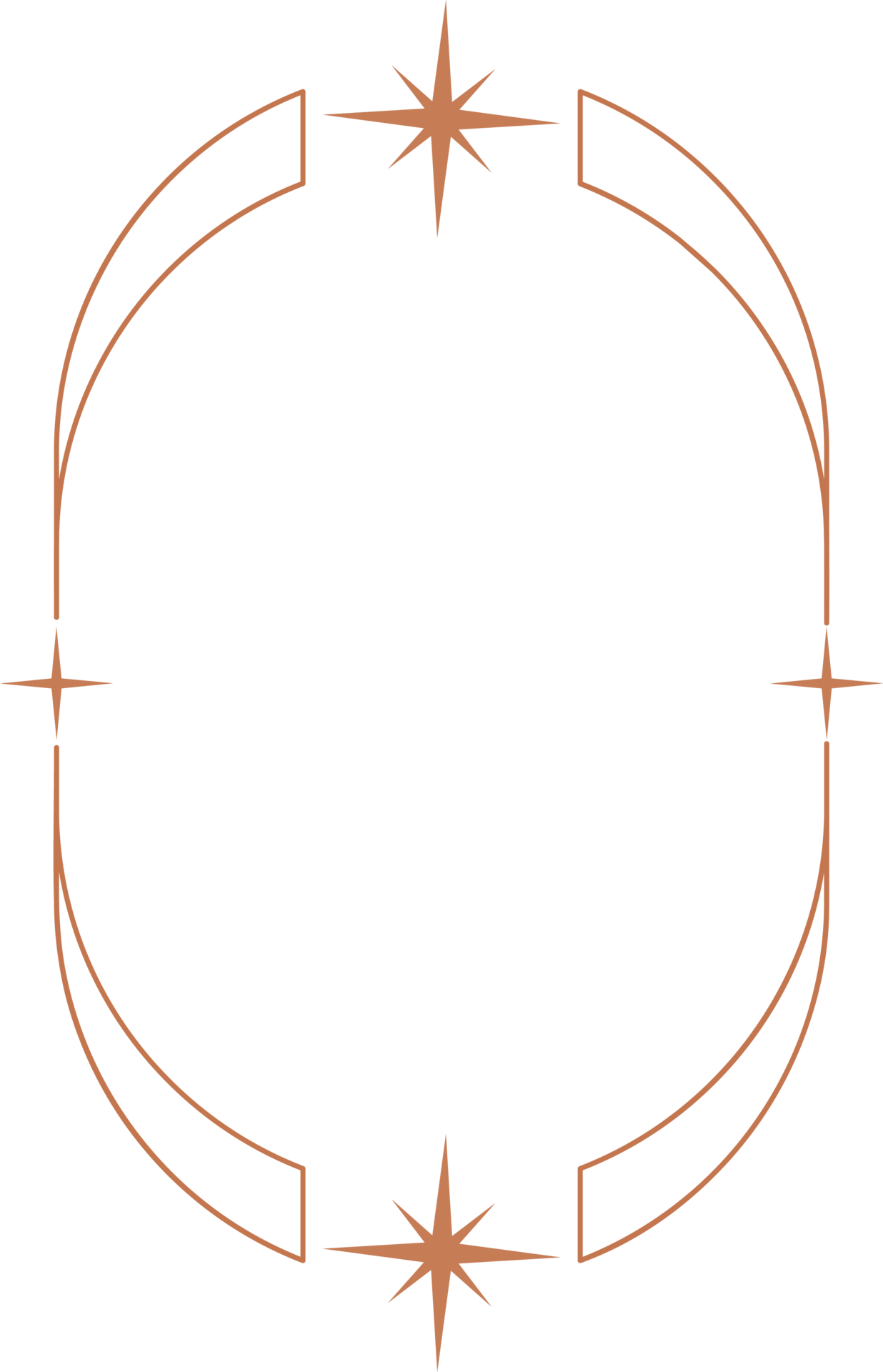 Aesthetic Frame Shape Outline Minimal Graphic Element With Stars Abstract Boho Arch With