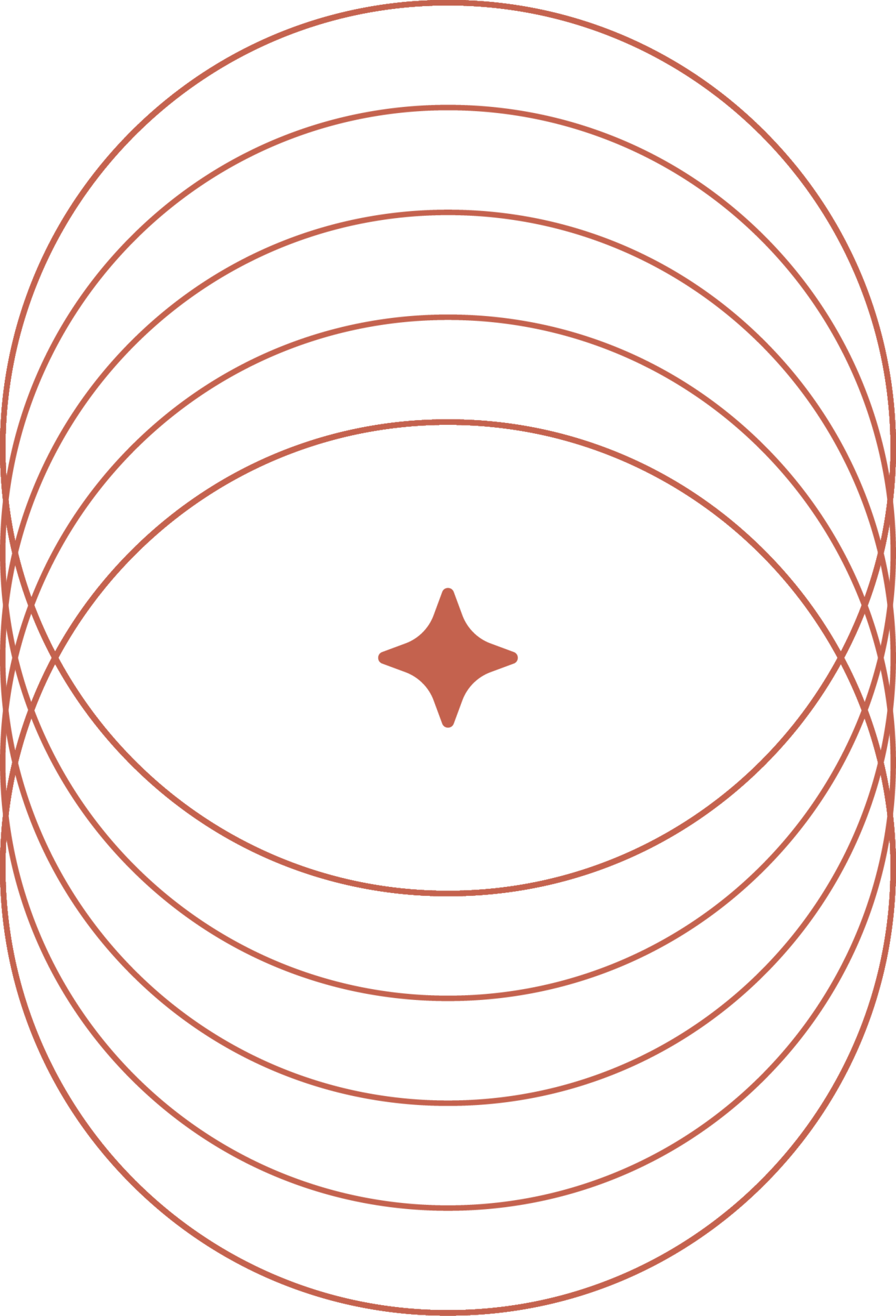 Aesthetic Ellipse Shape Outline Minimal Graphic Element With Stars