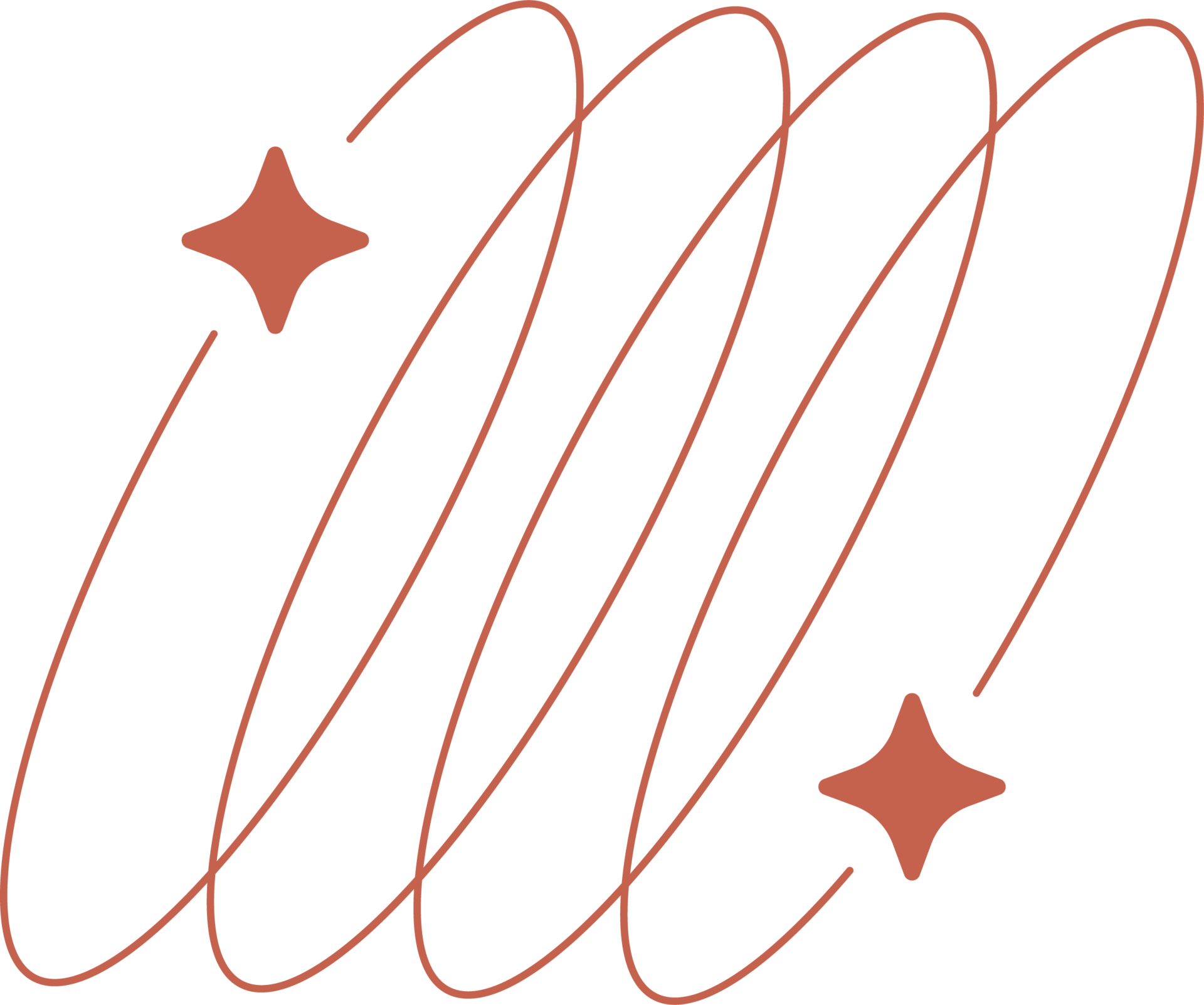 Aesthetic Ellipse Shape Outline Minimal Graphic Element With Stars