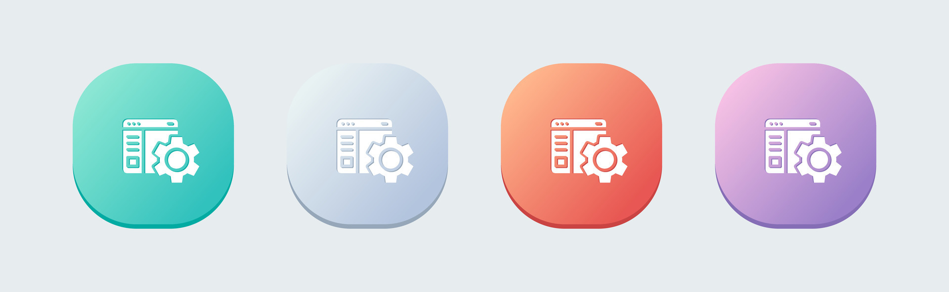Configuration Solid Icon In Flat Design Style Setting Signs Vector