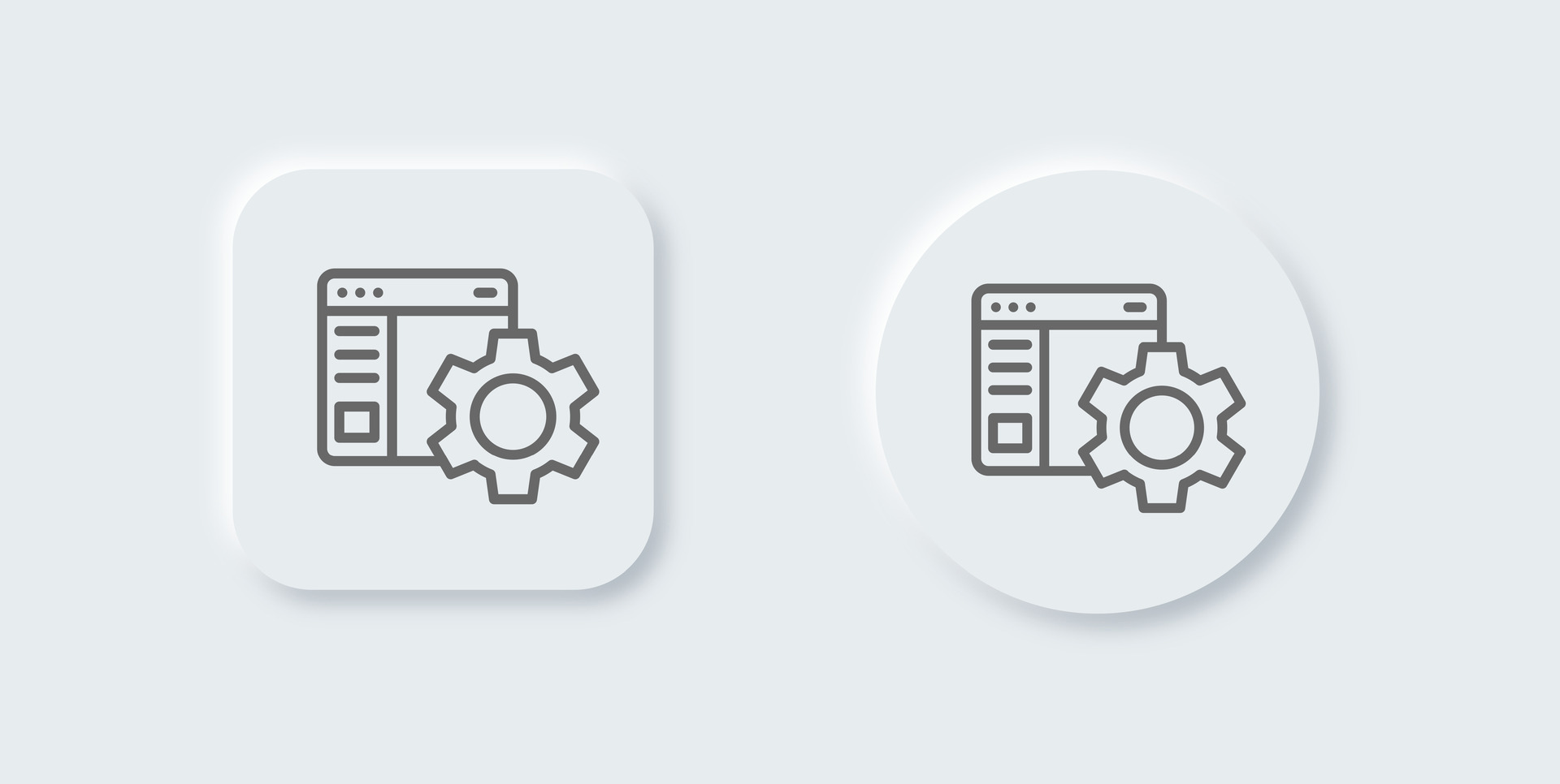 Configuration Line Icon In Neomorphic Design Style Setting Signs