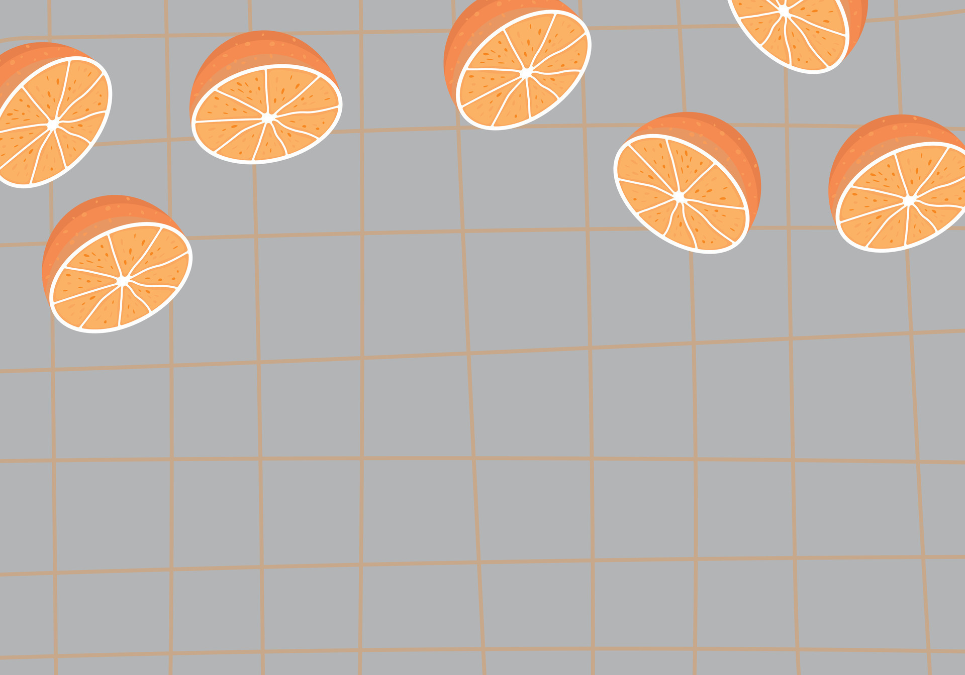 Grid lines pattern with orange slices background. 36115878 Vector Art ...