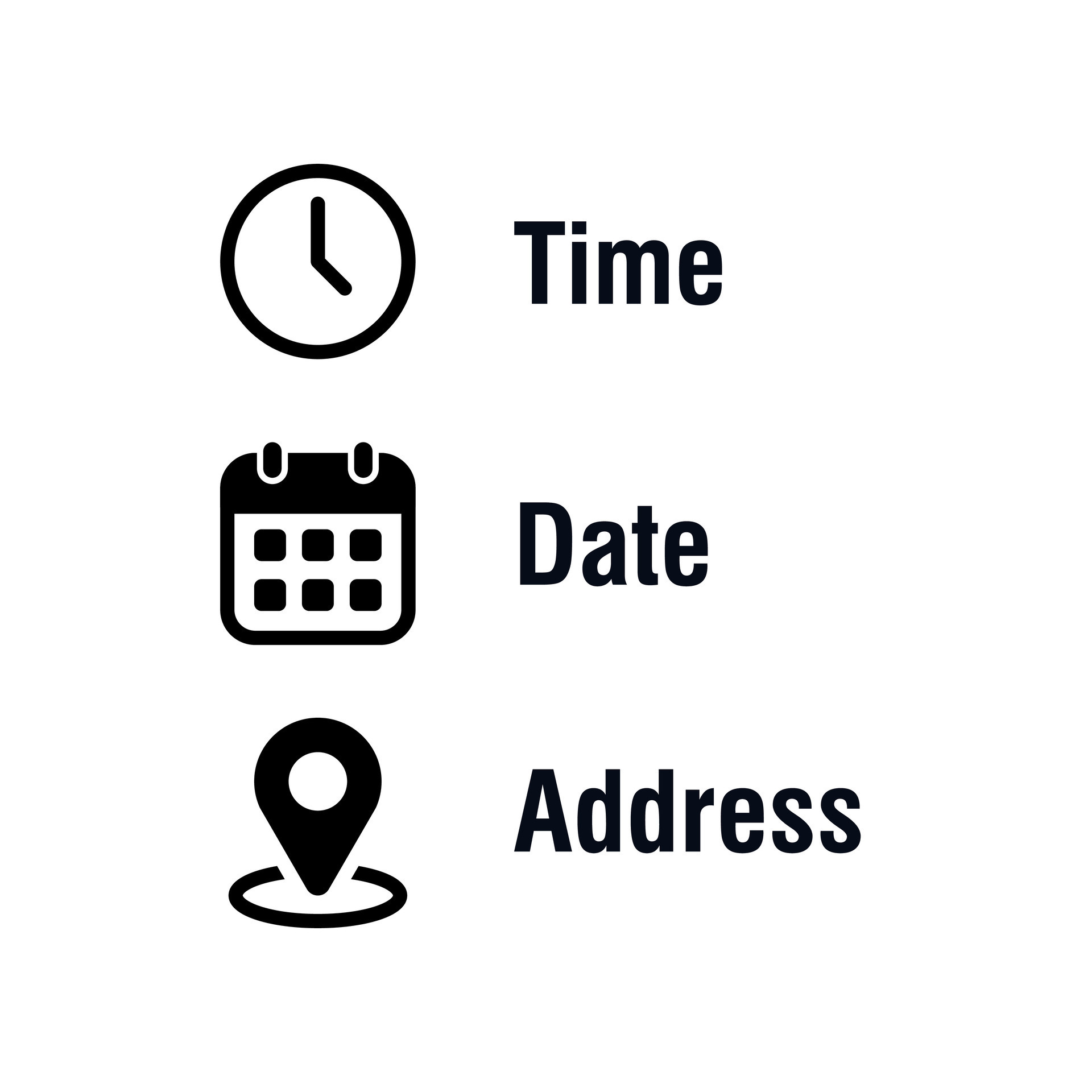 Time Date And Address Icon Vector Event Elements Sign Symbol 36118066 Vector Art At Vecteezy