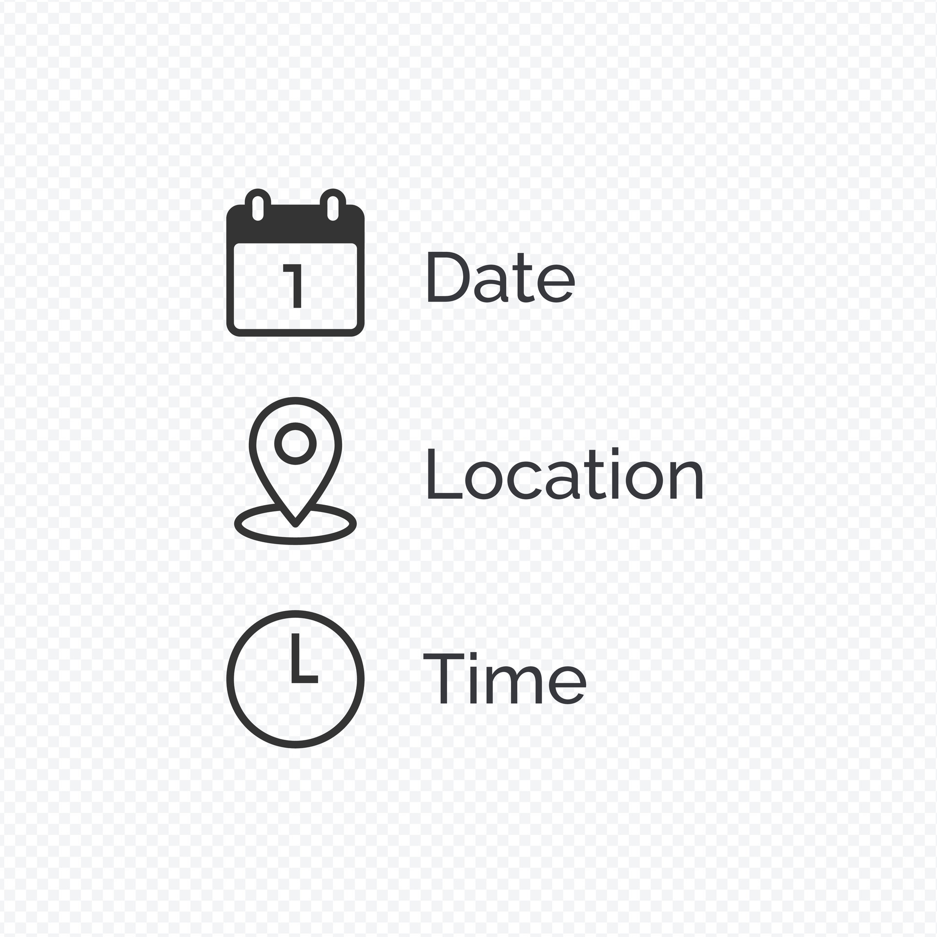 Date Time Location Icon In Flat Style Event Message Vector