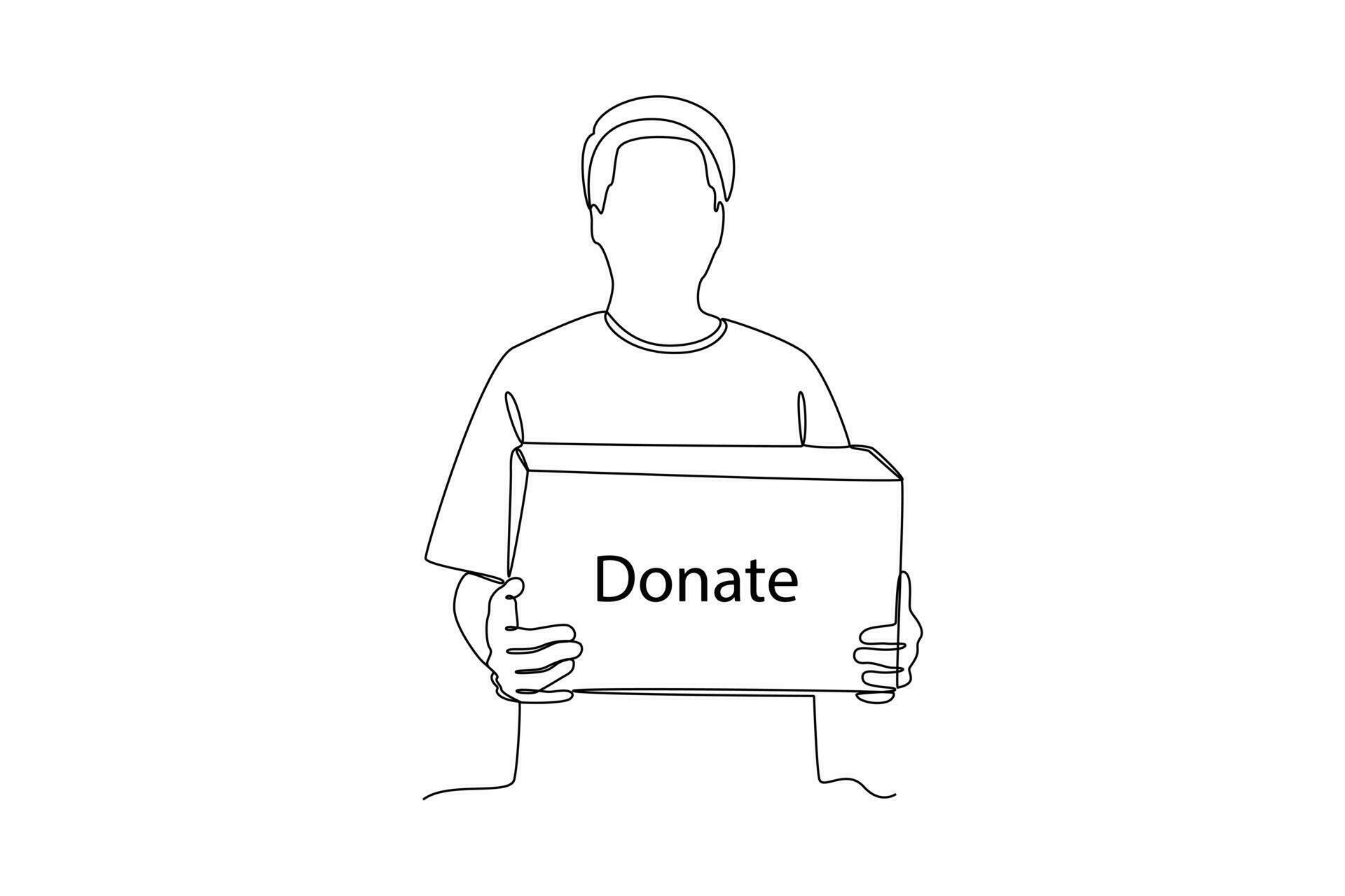 Continuous one line drawing Charity, support and donation concept ... Continuous one line drawing Charity, support and donation concept ...