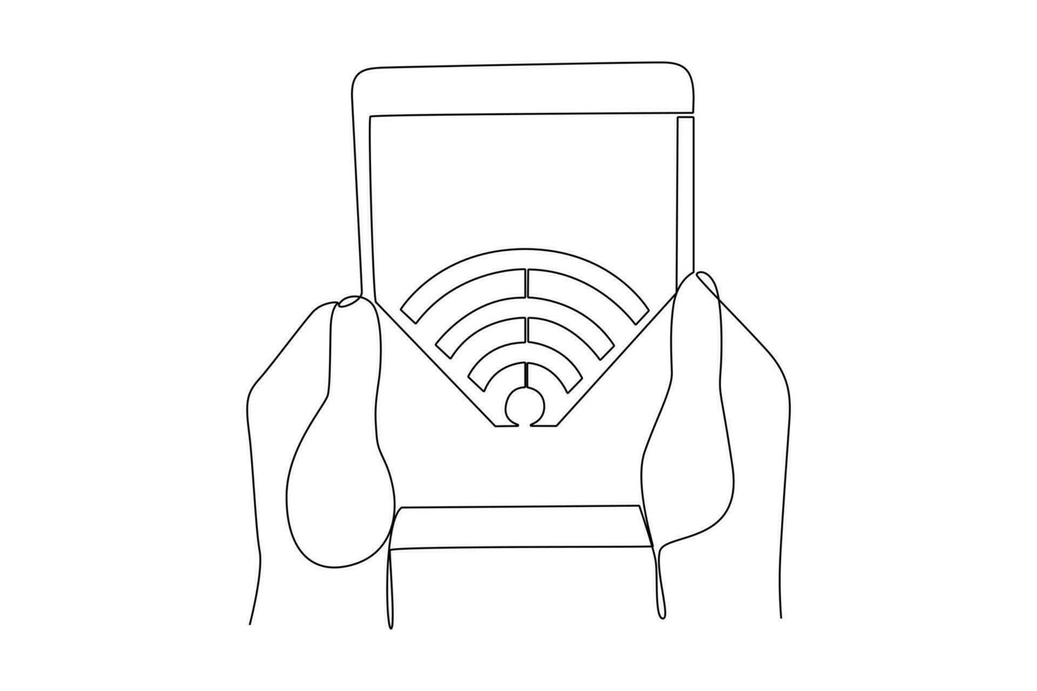 One continuous line drawing of Information technology concept. Doodle ...