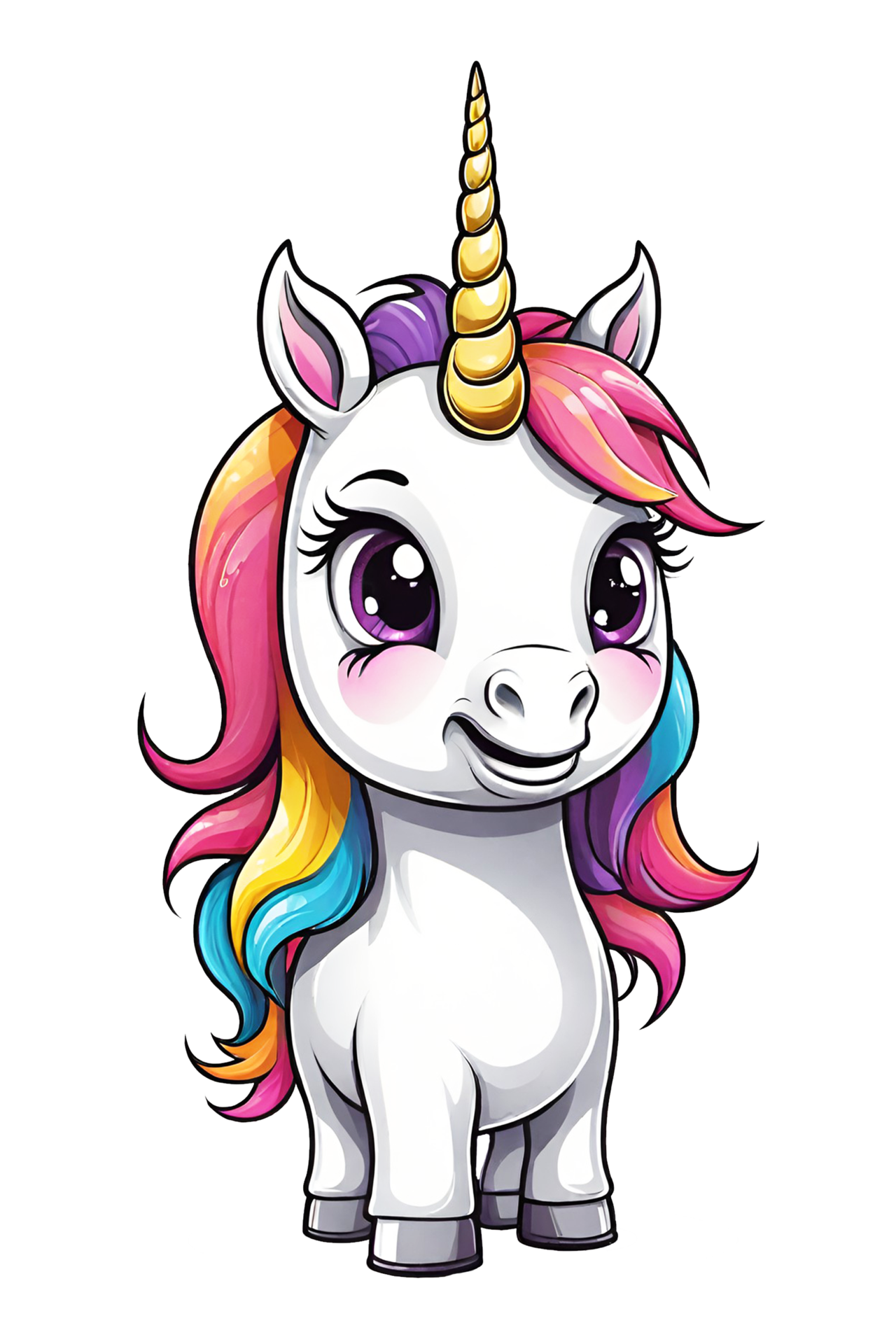 AI generated Cute cartoon unicorn isolated on transparent background ... AI generated Cute cartoon unicorn isolated on transparent background ...