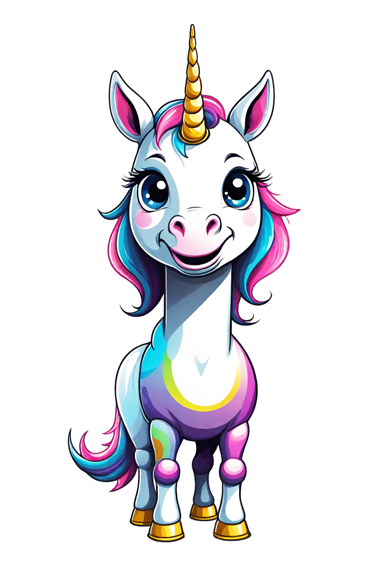 AI generated Cute cartoon unicorn isolated on transparent background ... AI generated Cute cartoon unicorn isolated on transparent background ...