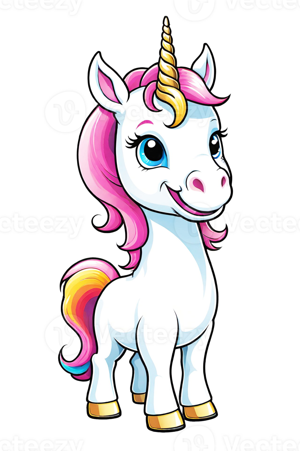 AI generated Cute cartoon unicorn isolated on transparent background ... AI generated Cute cartoon unicorn isolated on transparent background ...