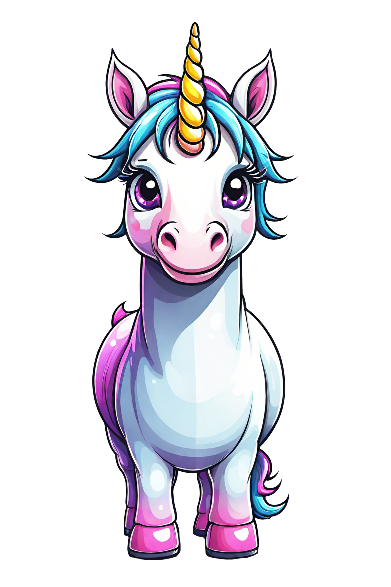 AI generated Cute cartoon unicorn isolated on transparent background ... AI generated Cute cartoon unicorn isolated on transparent background ...