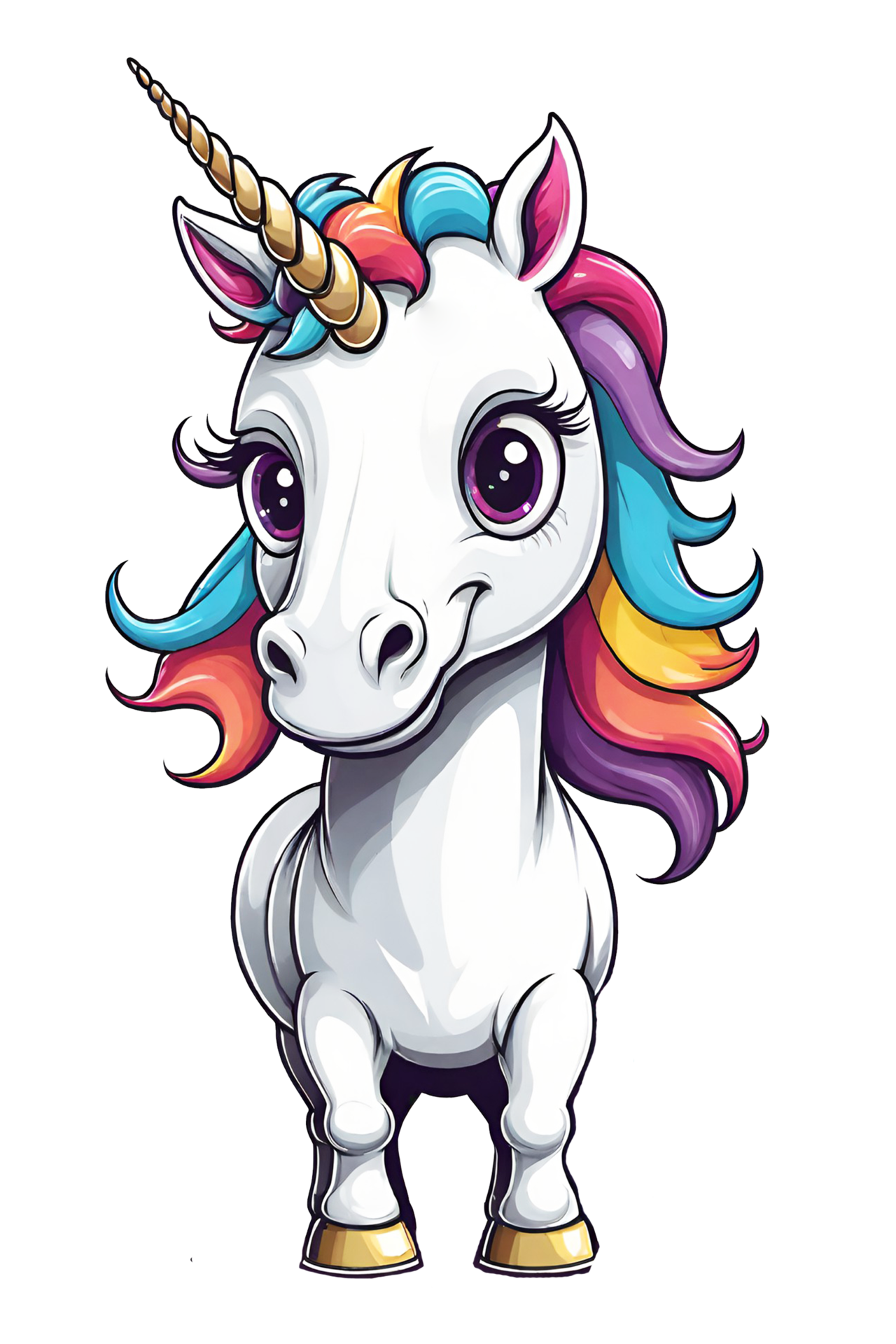 AI generated Cute cartoon unicorn isolated on transparent background ... AI generated Cute cartoon unicorn isolated on transparent background ...