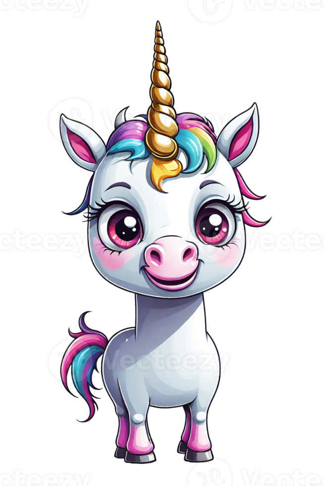 AI generated Cute cartoon unicorn isolated on transparent background ... AI generated Cute cartoon unicorn isolated on transparent background ...