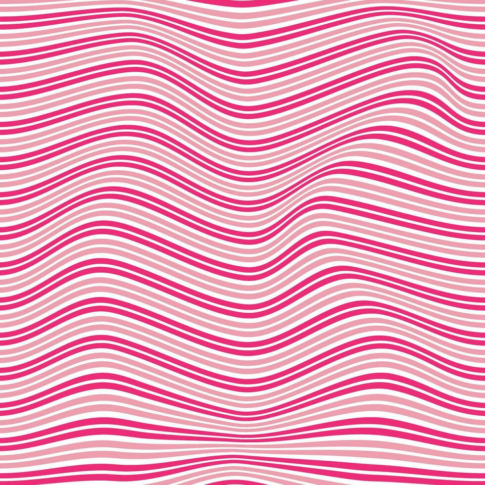 Modern Abstract Simple Seamlees Lite And Darck Pink Color Distort Wavy Horizontal Line Pattern