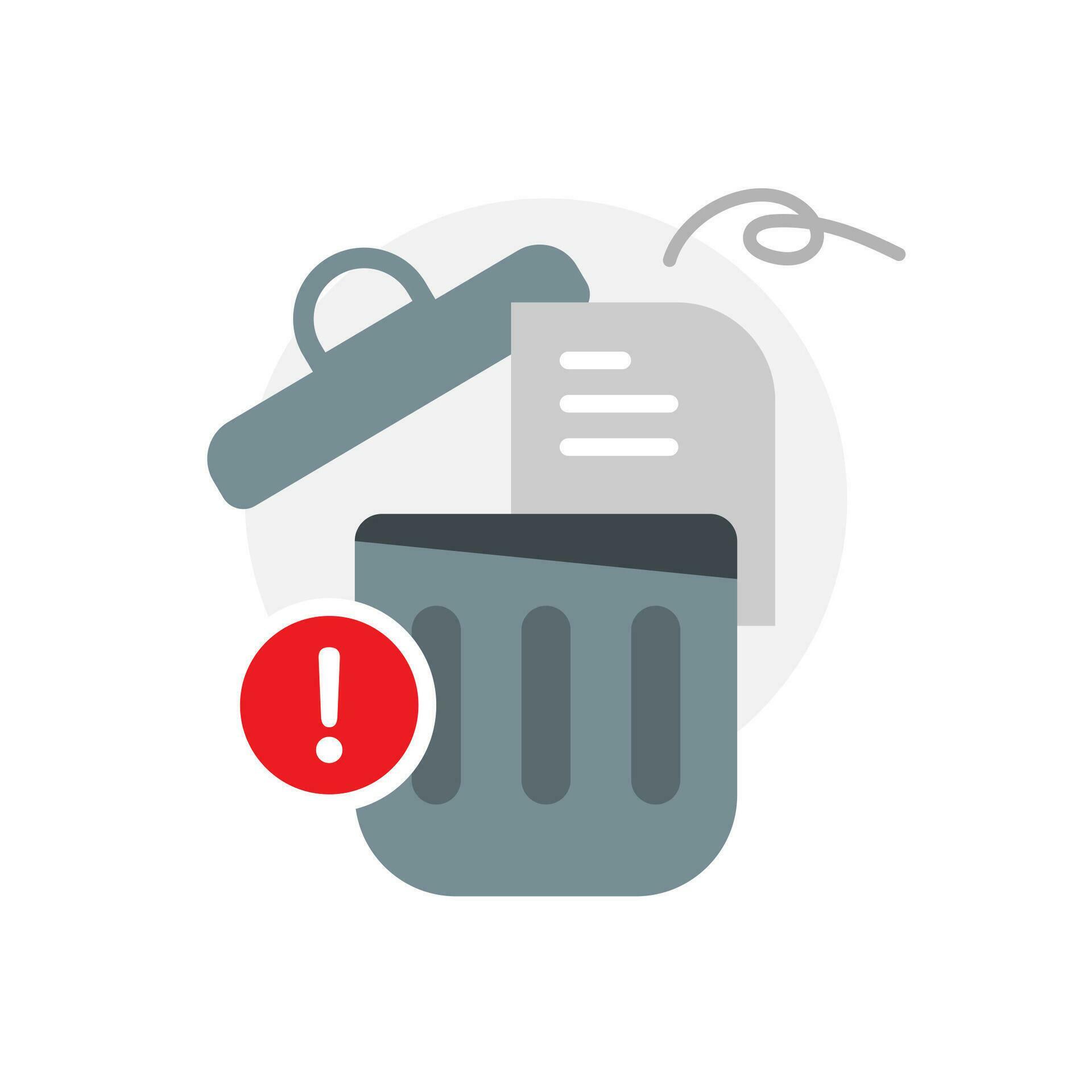 delete confirmation message concept illustration flat design vector ...