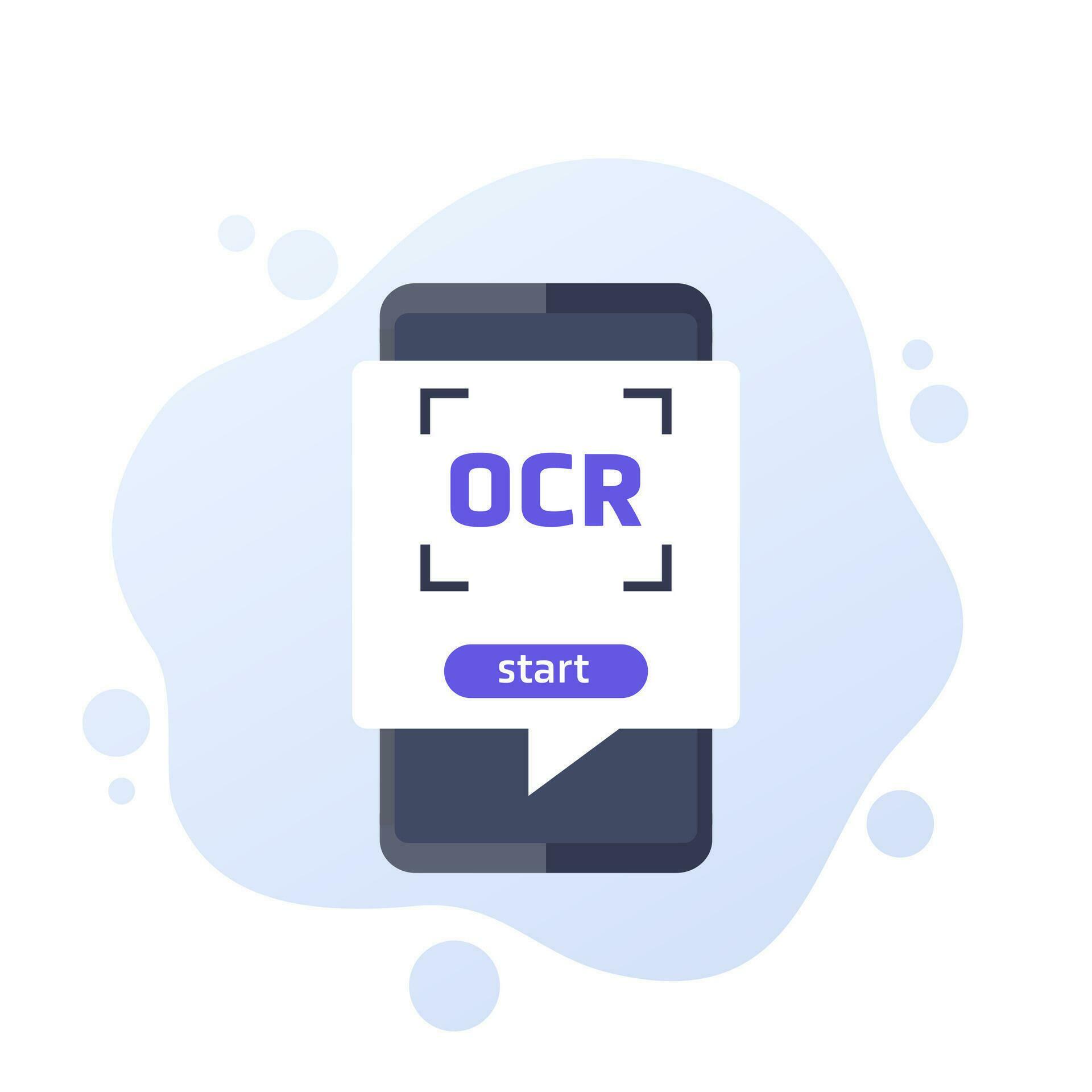 OCR, Optical character recognition vector icon with a phone 36127545 ...