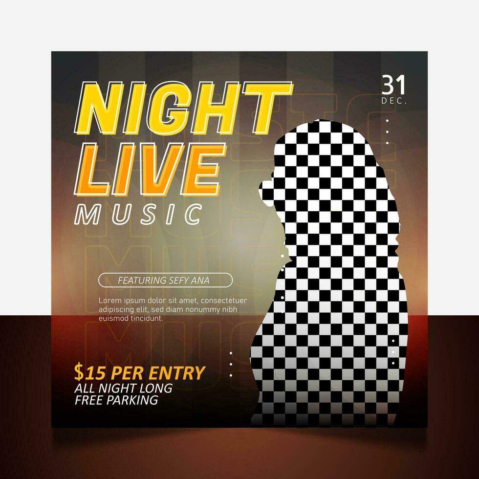 Night live music social media template 36129523 Vector Art at Vecteezy Night live music social media template 36129523 Vector Art at Vecteezy