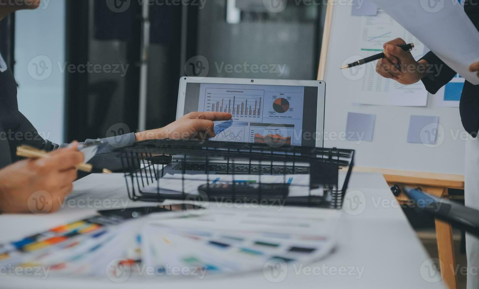 Close Up Ux Developer And Ui Designer Use Augmented Reality Brainstorming About Mobile App