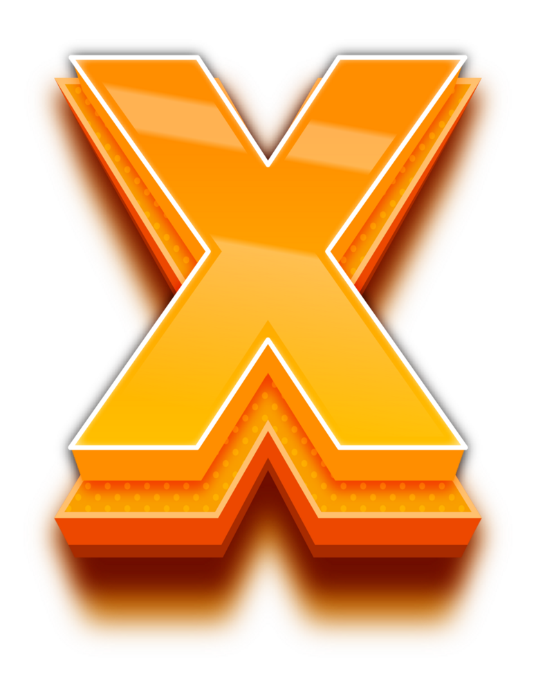 3D Orange Shadow Stripped Alphabet Letter X 36130947 PNG