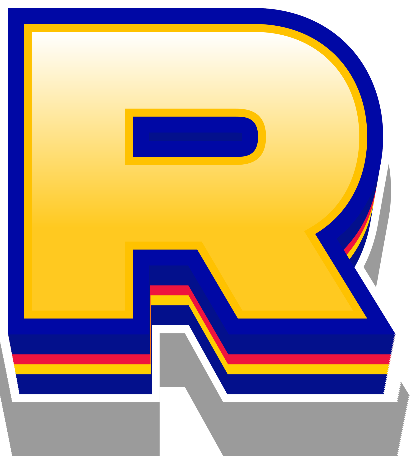 Yellow Light Layered Alphabet Letter R 36131127 Png