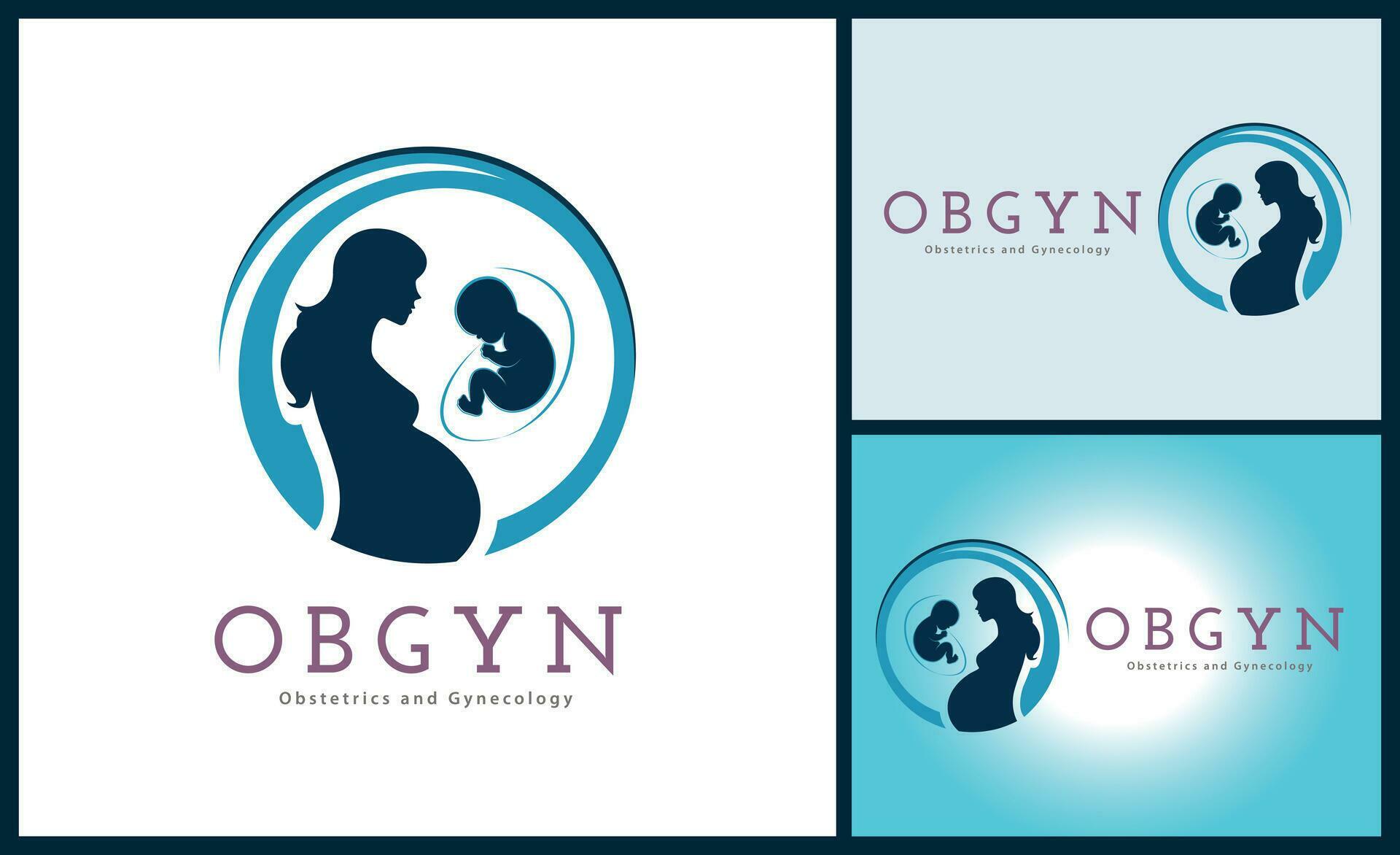 OBGYN obstetrics and gynecology clinic mom and baby pregnancy logo template design for brand or ...