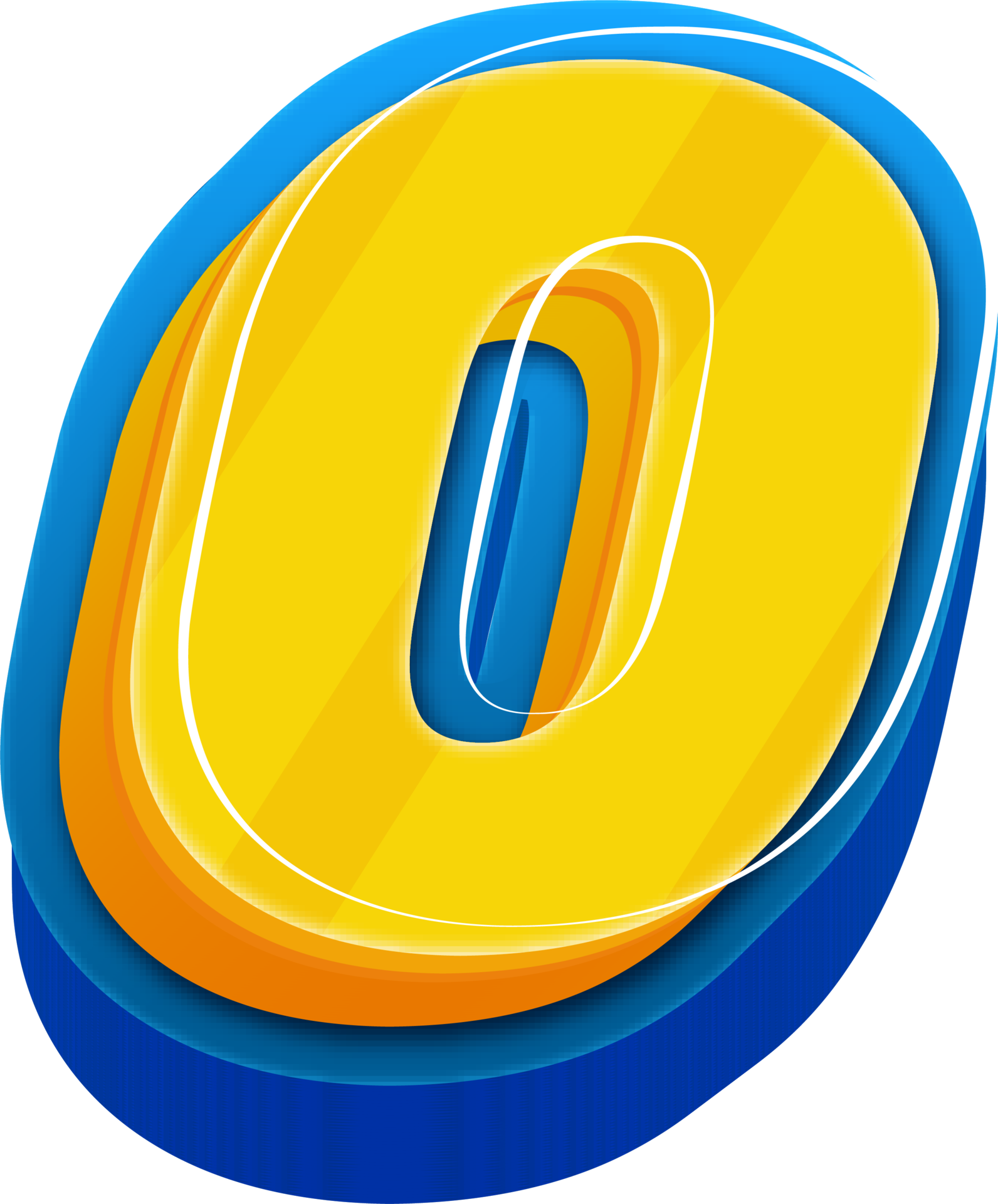 3d Azul Línea Amarillo Azul Alfabeto Número 0 0 36131282 Png