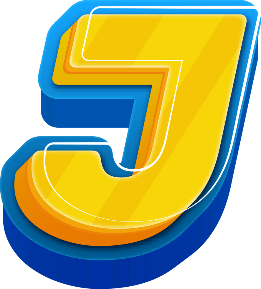3d Azul Línea Amarillo Azul Alfabeto Letra J 36131299 Png