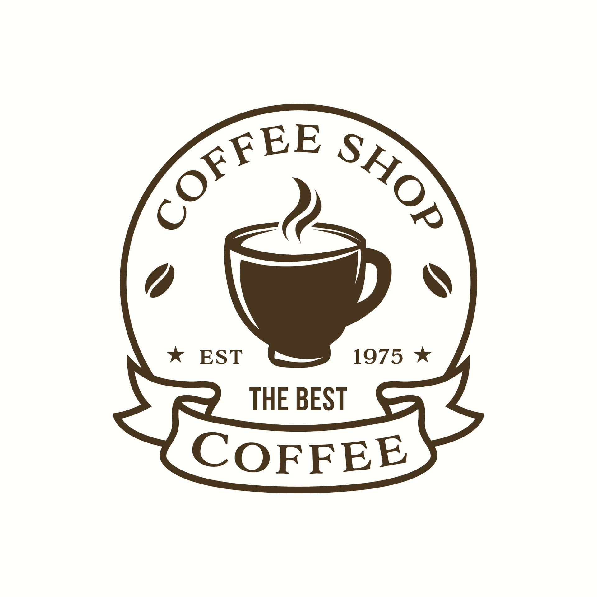 Coffee shop design template with coffee cups. modern vintage coffee ... Coffee shop design template with coffee cups. modern vintage coffee ...